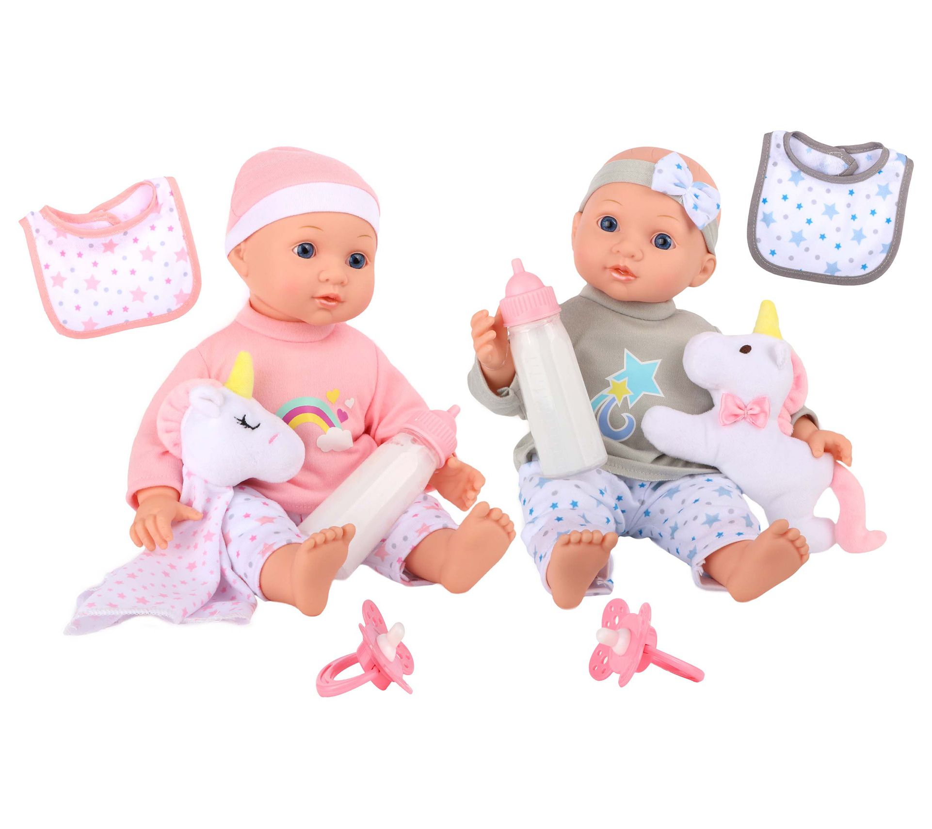 Gi-go Toy Factory Dream Collection 14" Twins B aby Doll Set - QVC.com