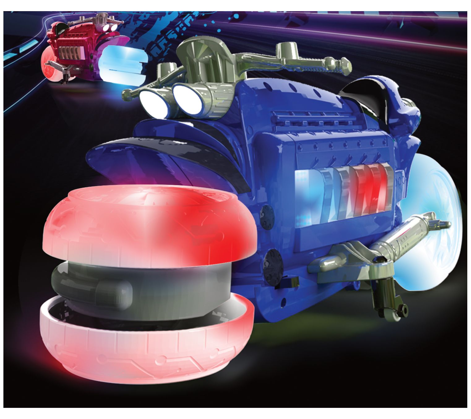 HoverCycle Set of 2 RC Stunt Motorcycles w/ LED Lights - QVC.com