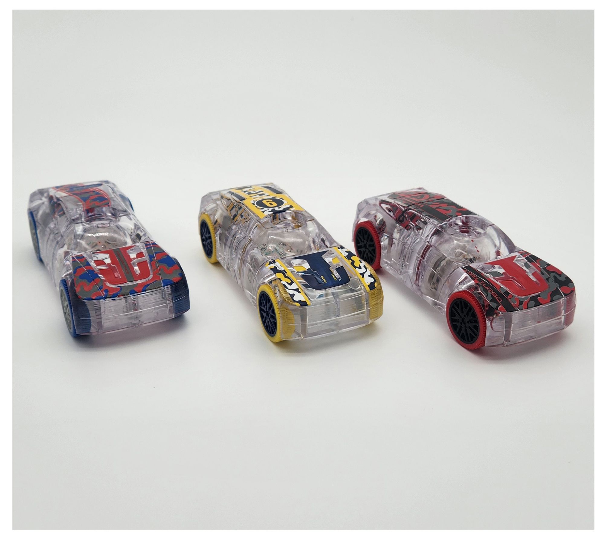 Set of 3 Marble Racers Light Up Cars with Pull Back Motor - QVC.com
