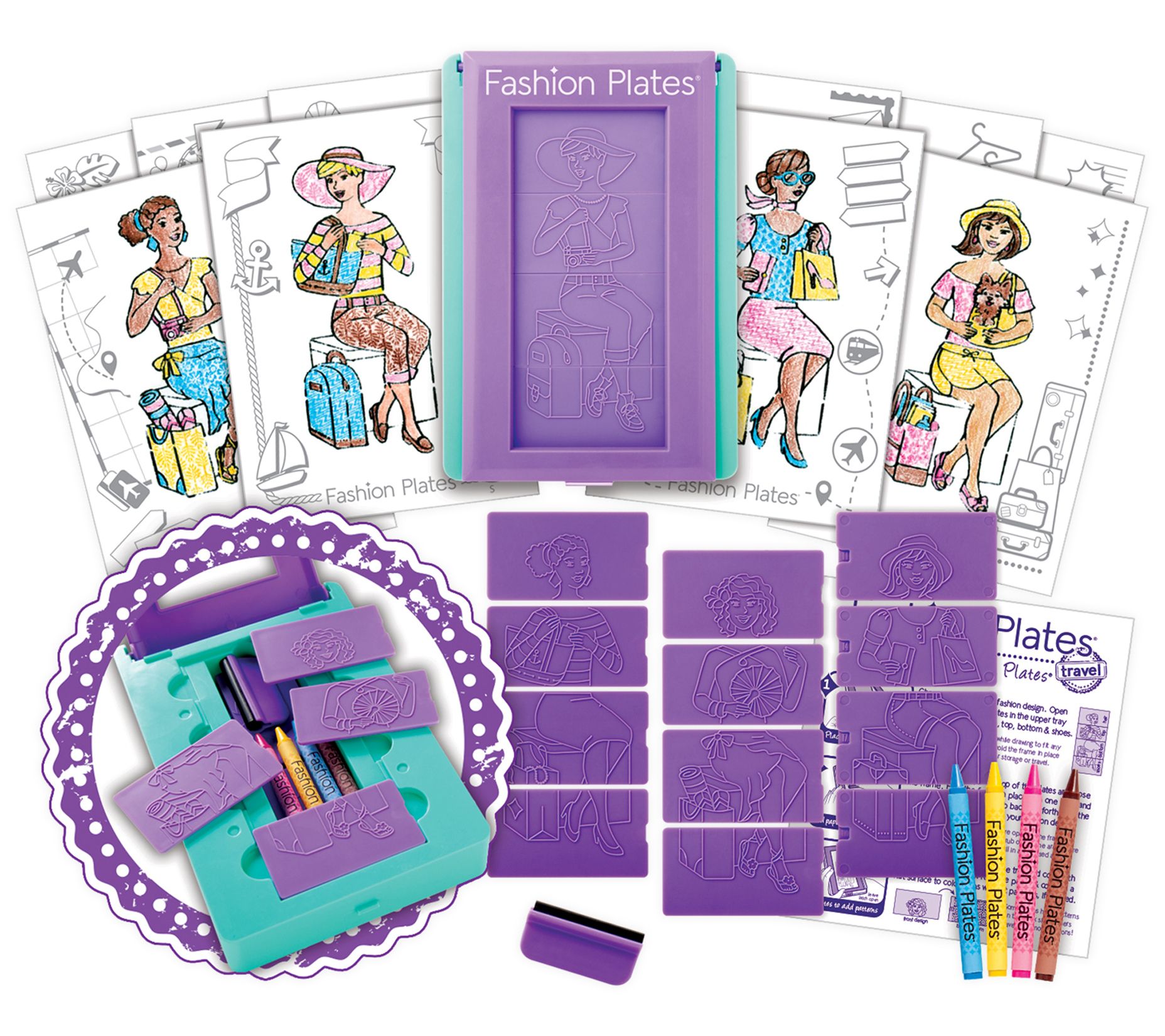 PlayMonster Fashion Plates Travel Drawing Set - QVC.com