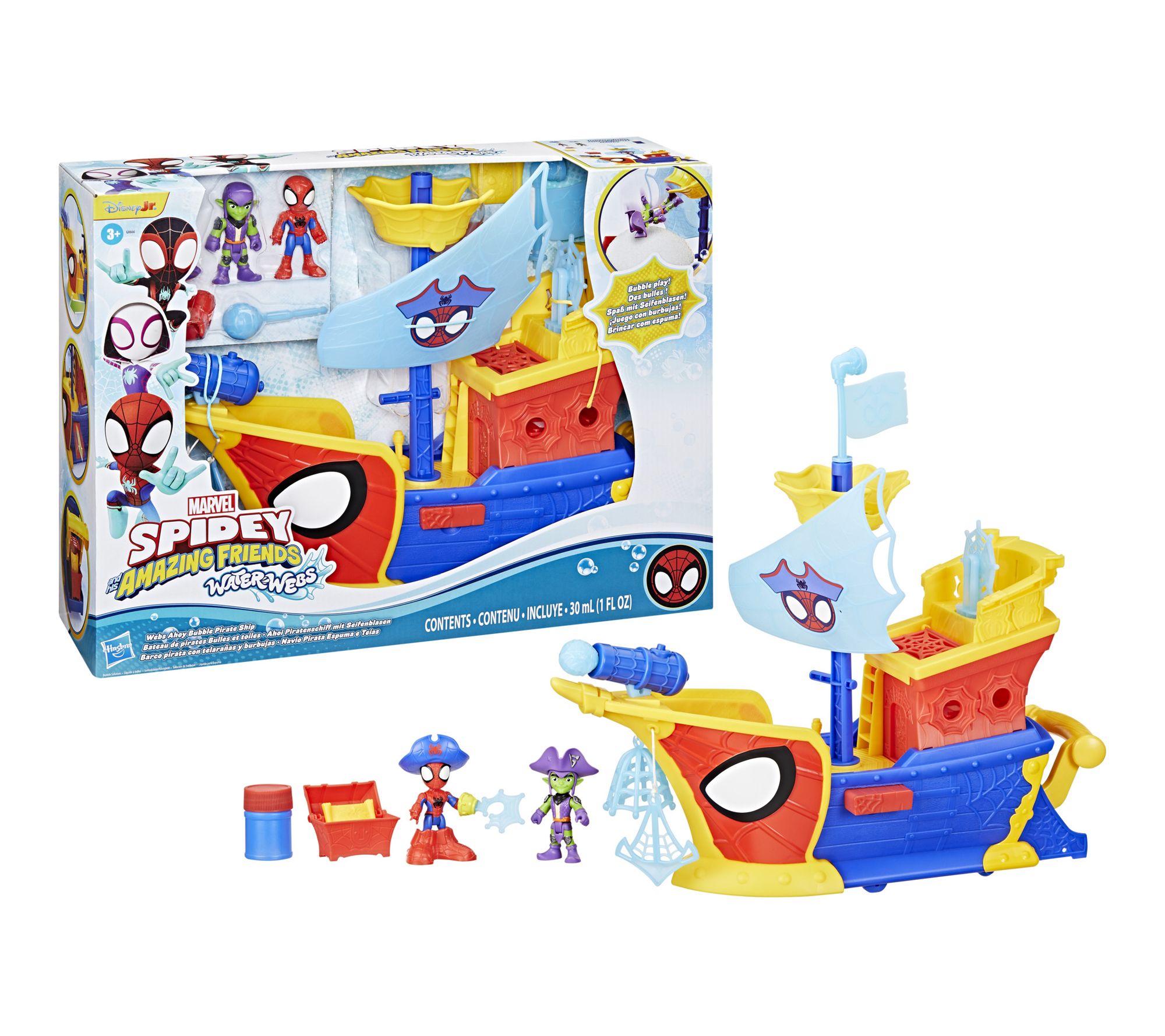 Hasbro Marvel Spidey and Friends WaterWebs Bubble Pirate Ship - QVC.com