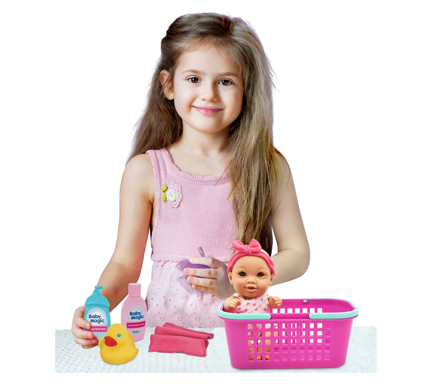 Baby Magic Bath Caddy 7 Piece Play Set with Doll - QVC.com