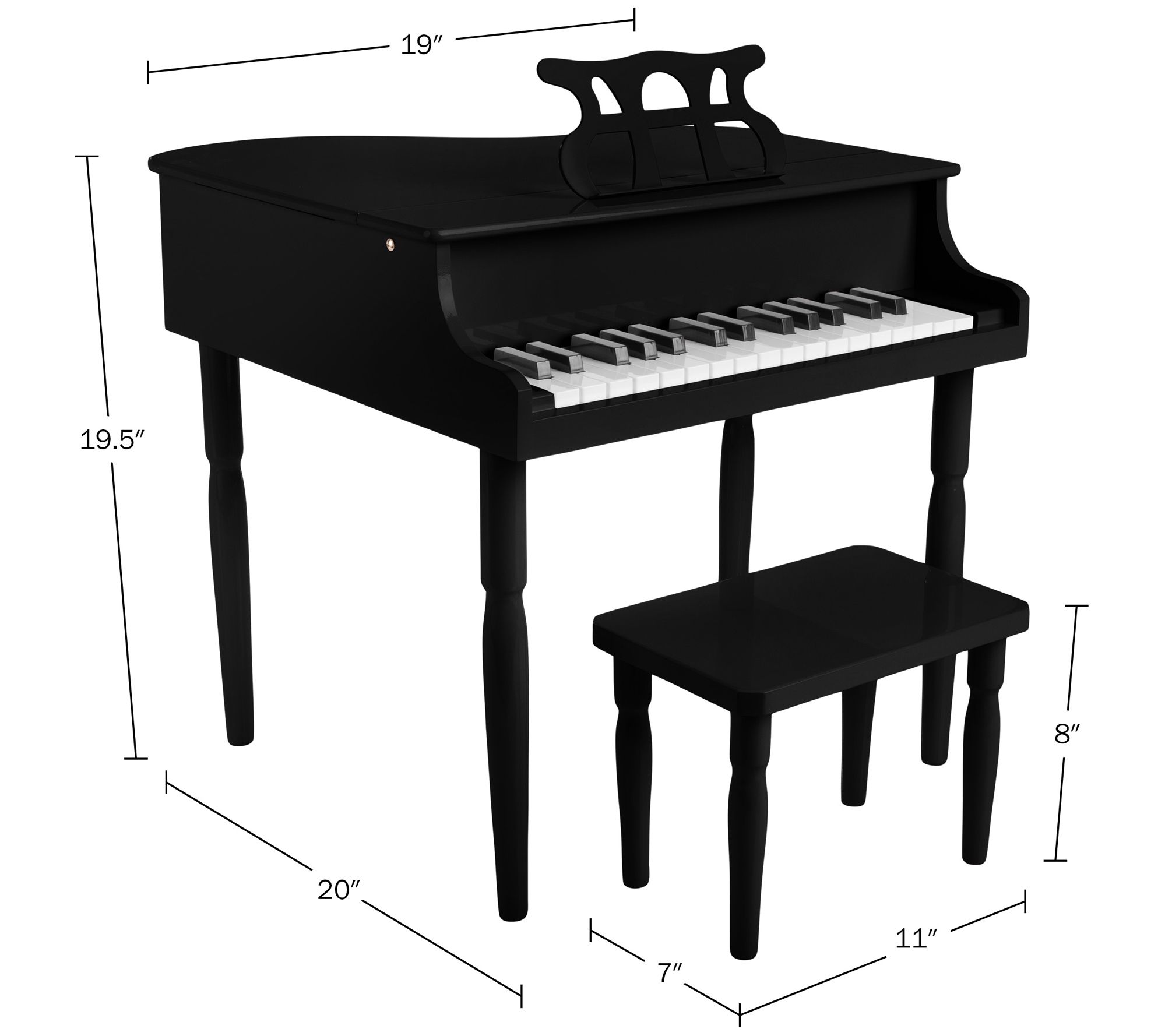 Hey! Play! 30-Key Mini Grand Piano - QVC.com