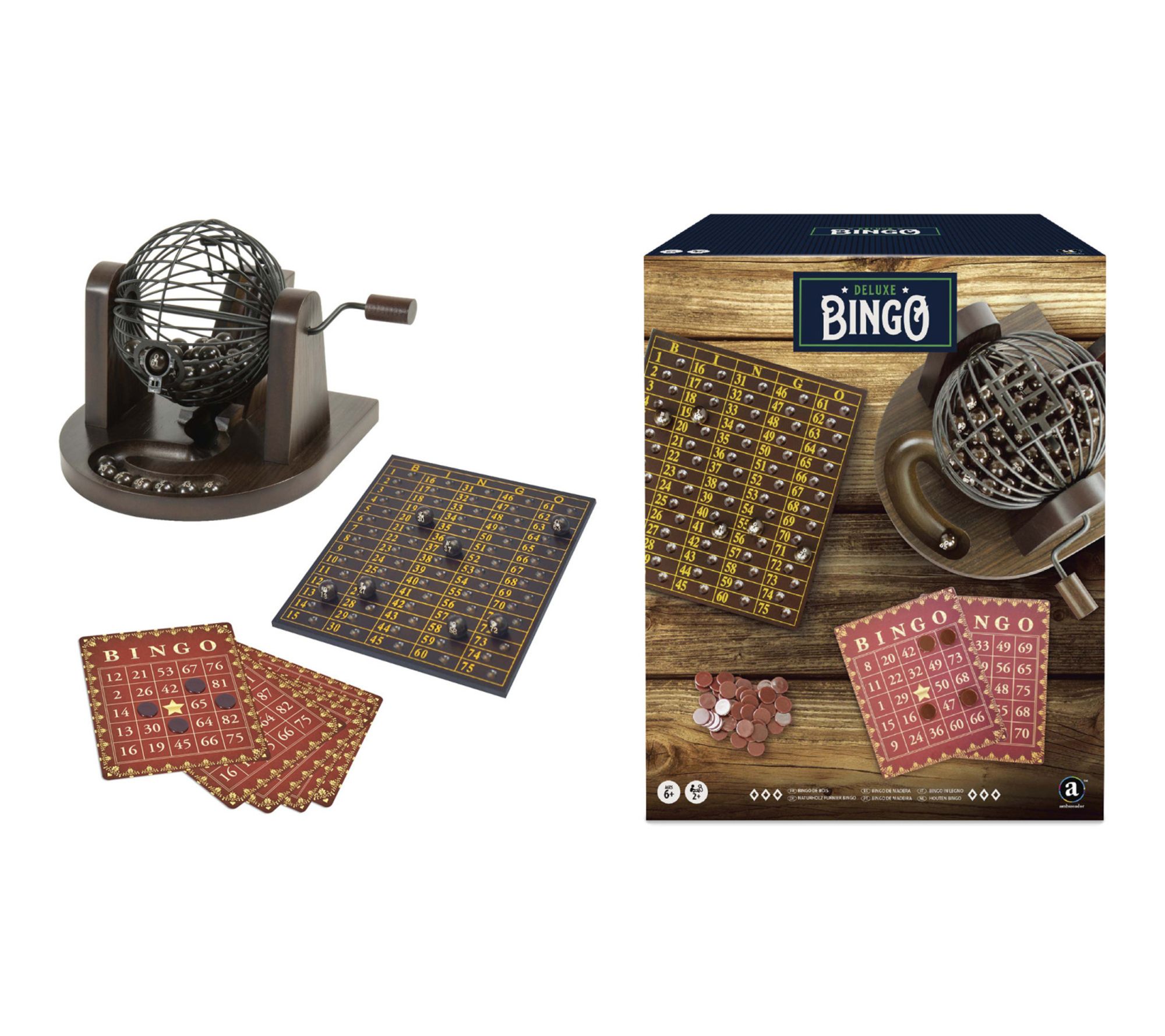 Merchant Ambassador Craftsman Deluxe Wood BingoGame Set - QVC.com