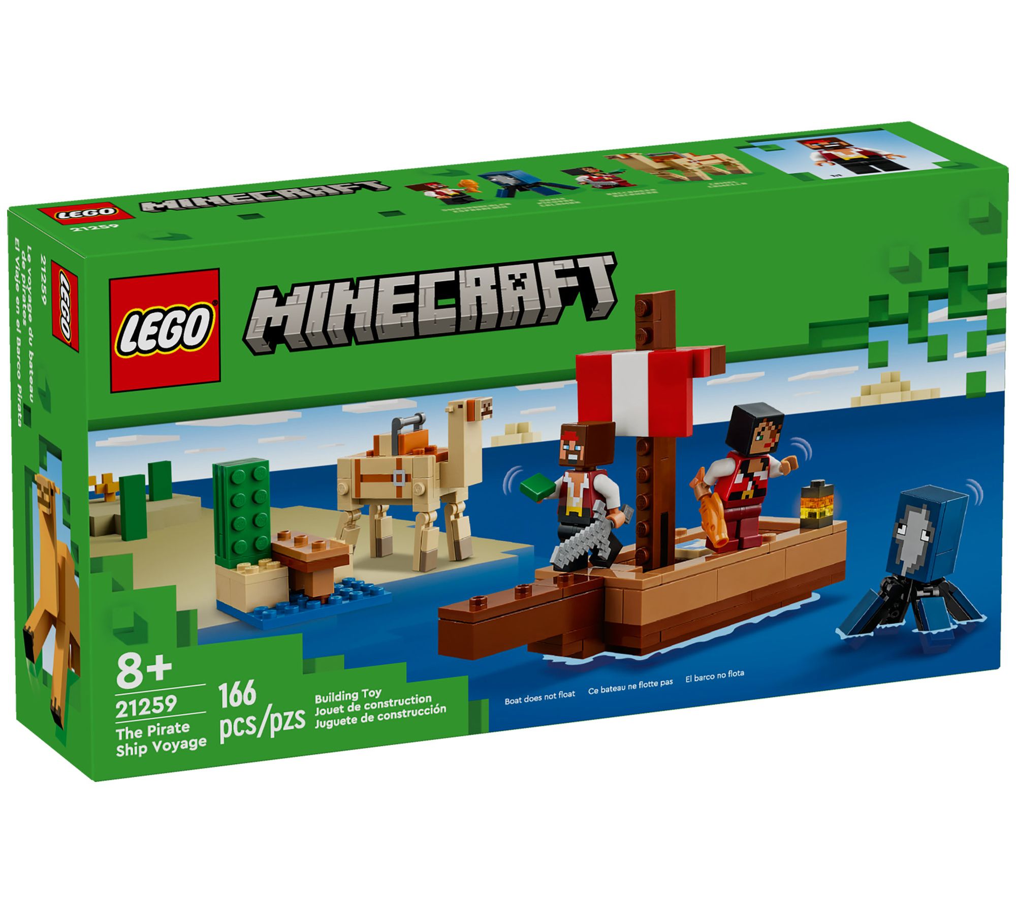 LEGO Minecraft The Pirate Ship Voyage Boat Playset - QVC.com