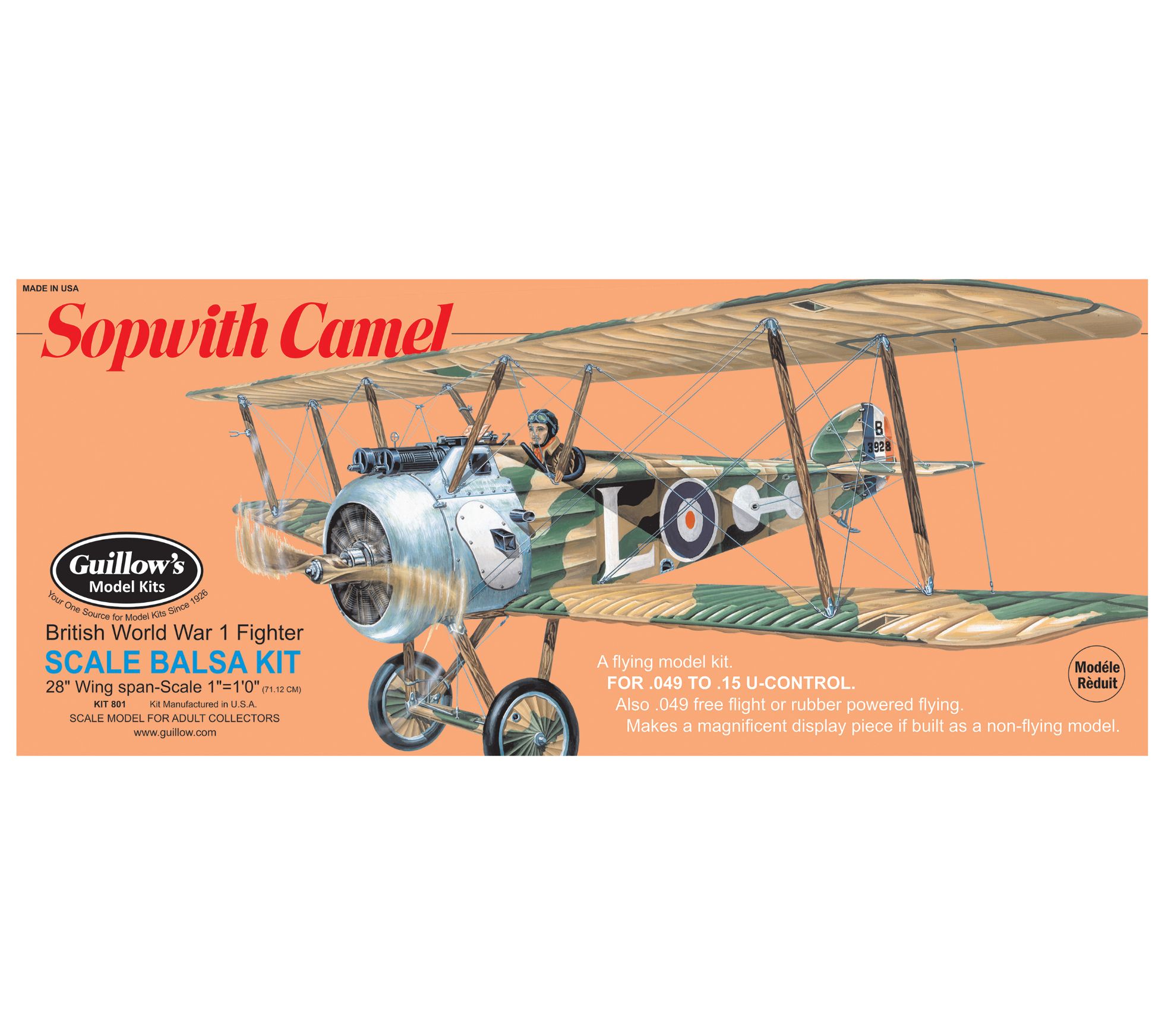 Paul K. Guillow Sopwith Camel Model Plane Kit - QVC.com