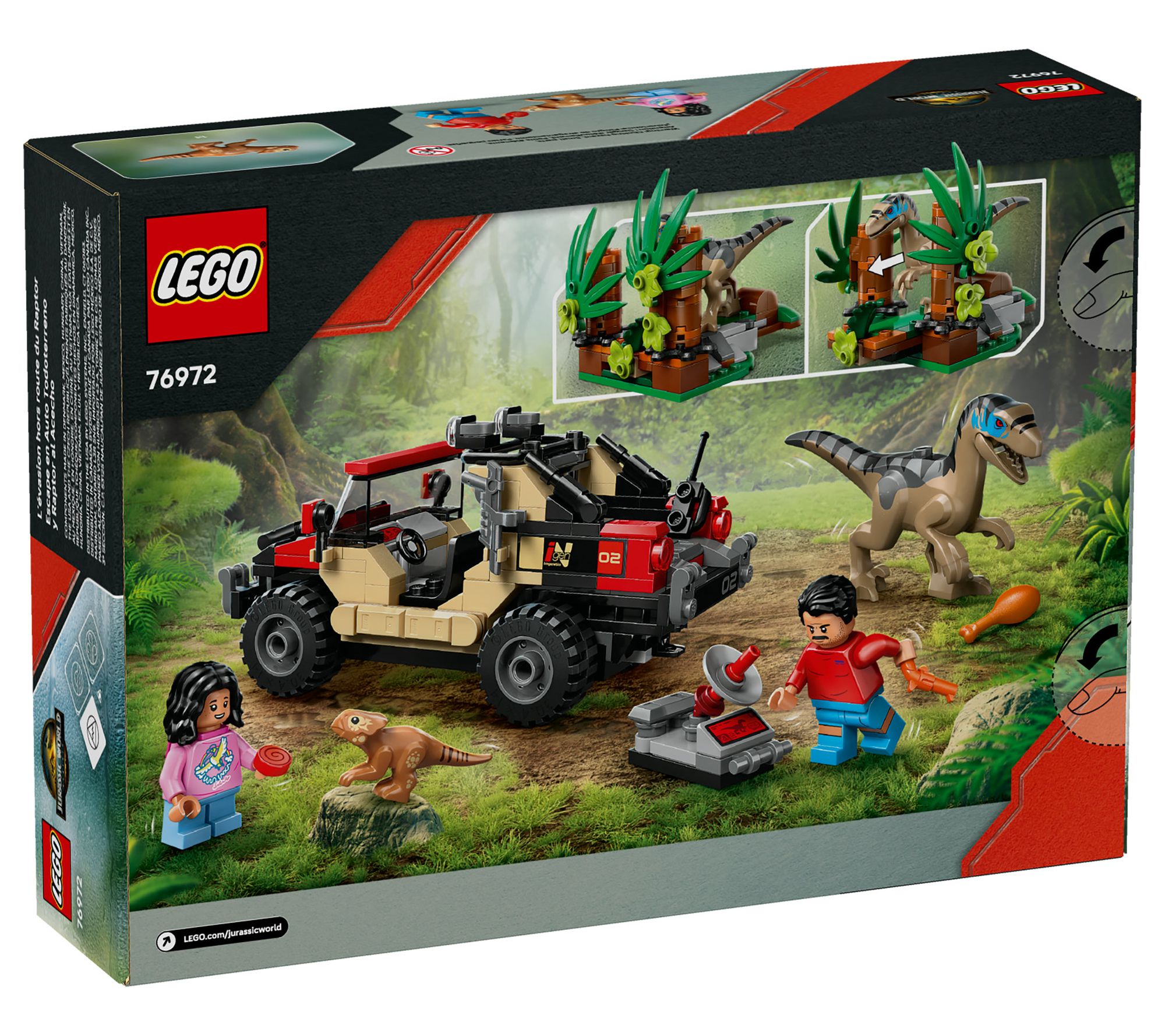 LEGO Jurassic World Raptor Off-Road Escape Velociraptor Toy Di - QVC.com