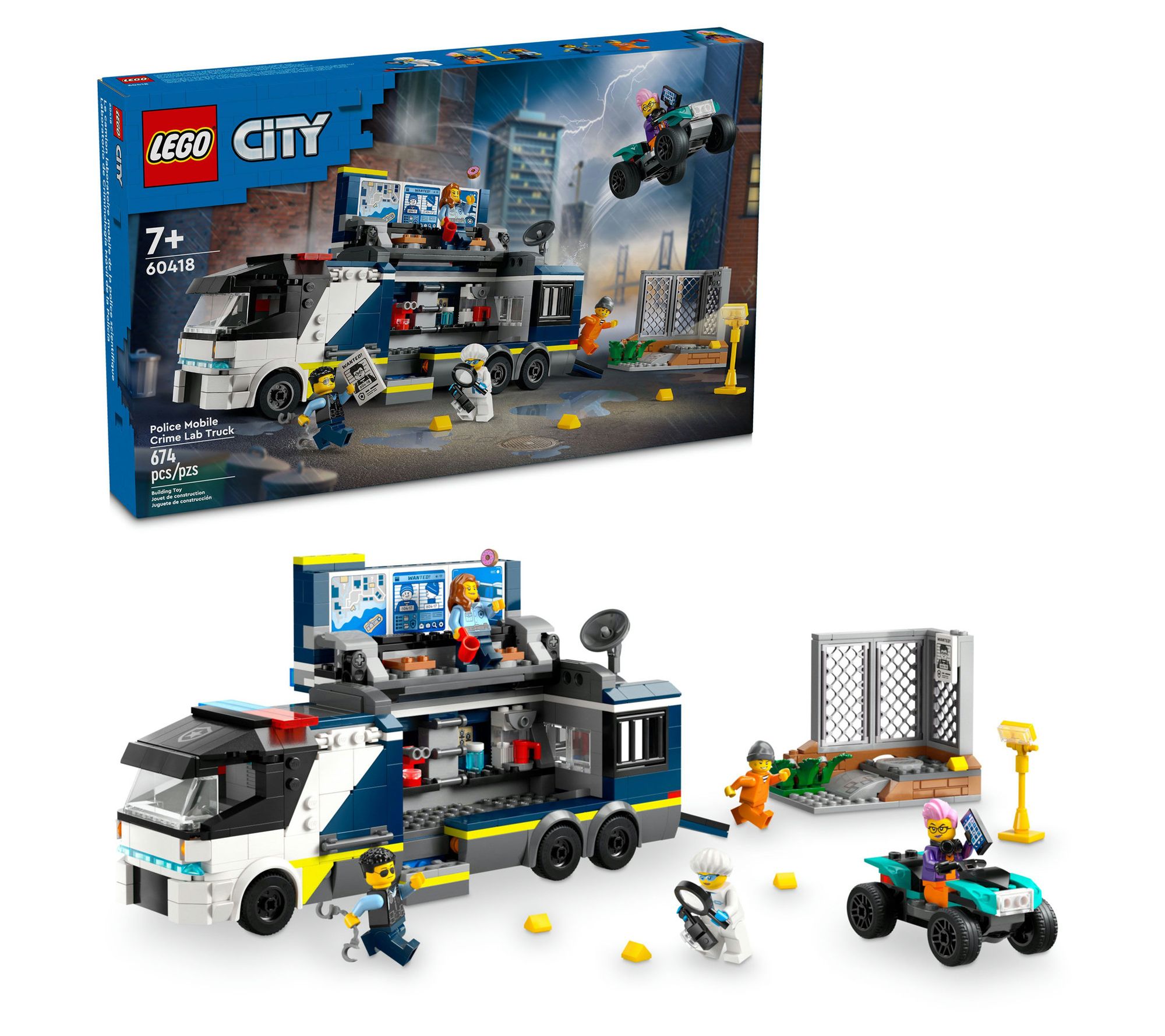 LEGO City Police Mobile Crime Lab Truck Toy 60418 - 674 Pcs - QVC.com