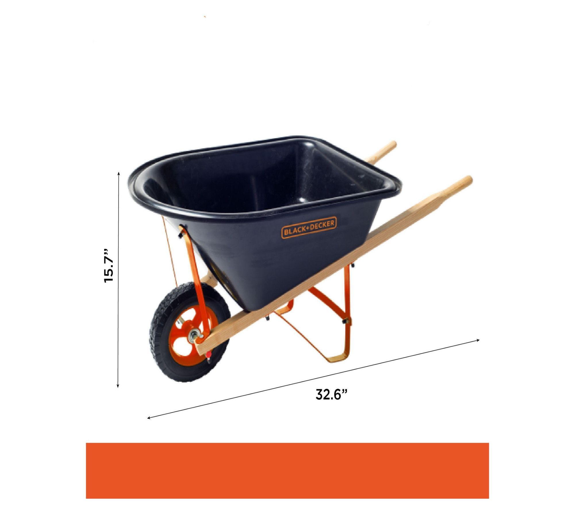 Red Toolbox USA Black & Decker 20L Realistic Toy Wheelbarrow - QVC.com