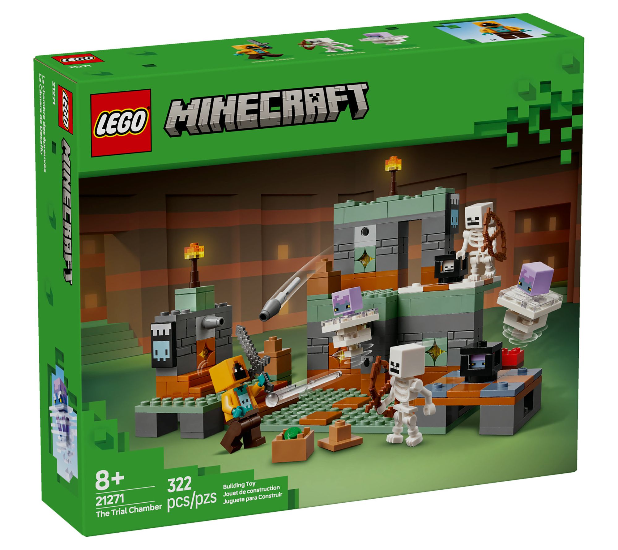 LEGO Minecraft The Trial Chamber Skeleton Toy Gamer Kit 21271 - QVC.com