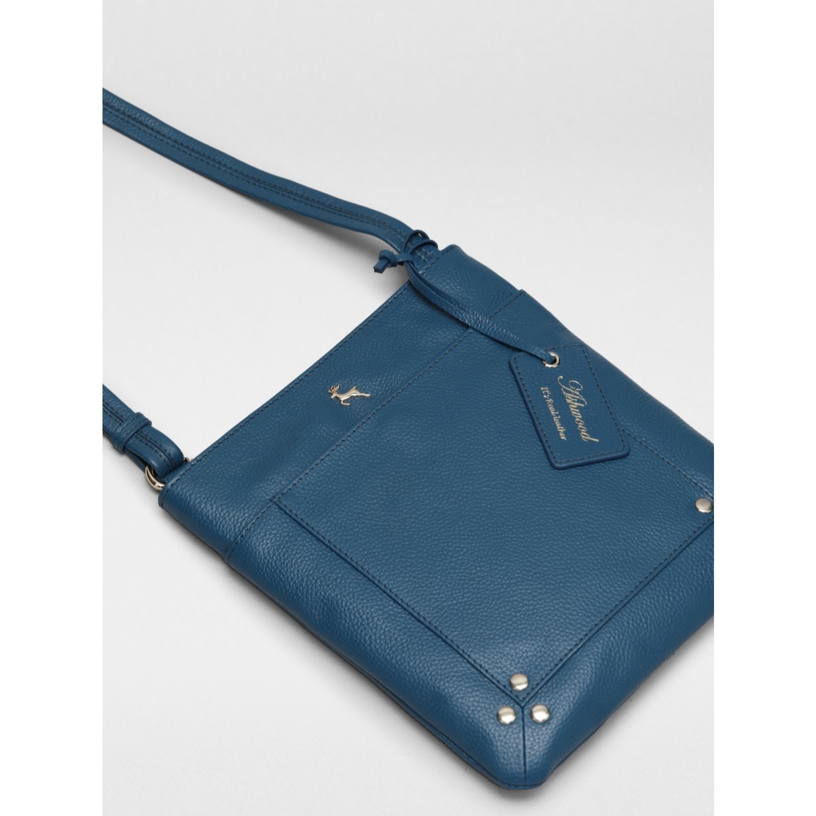Outlet Ashwood Leather Stud Front Pocket Bag - QVC UK