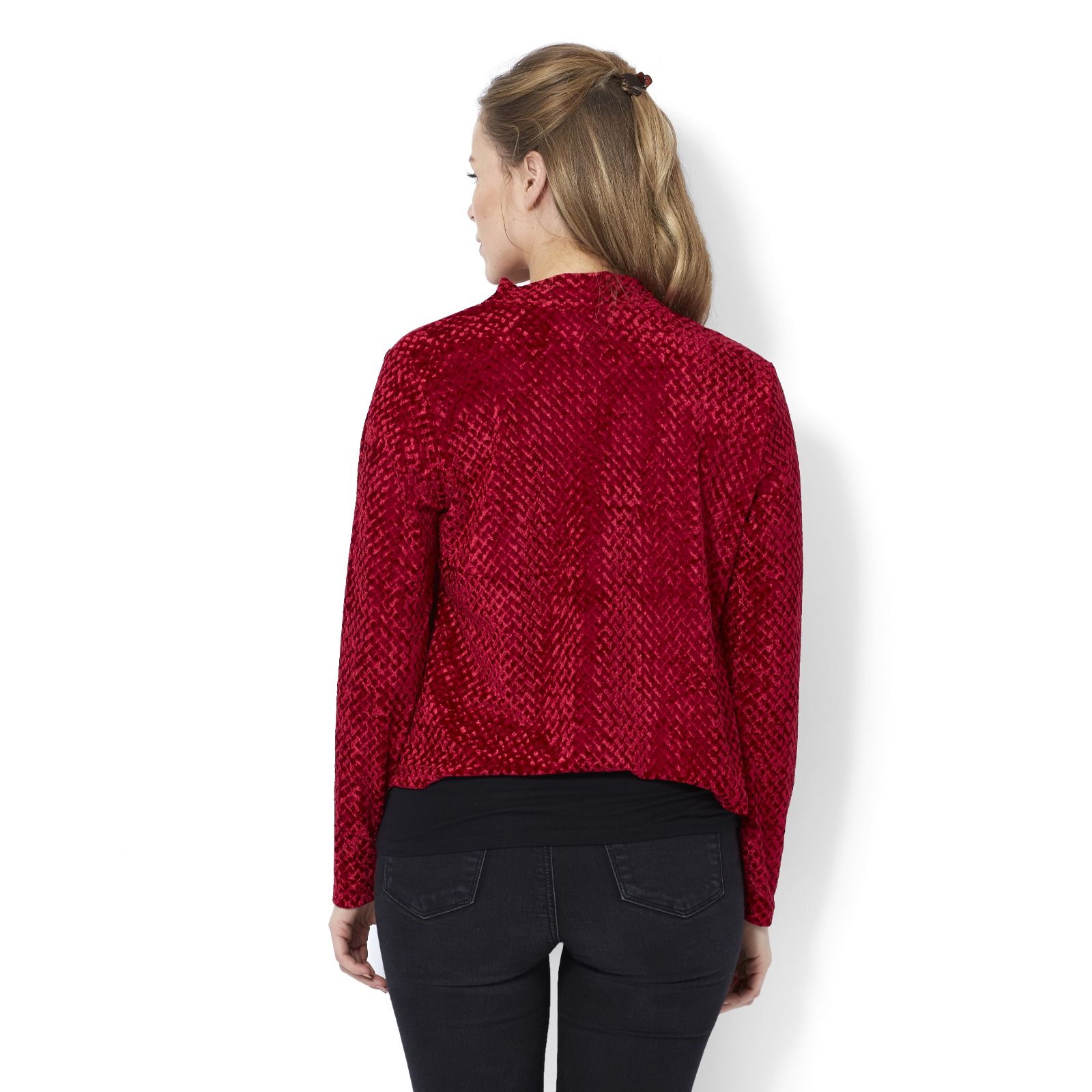 Outlet Kim Co Diamond Velvet Long Sleeve Bolero QVC UK