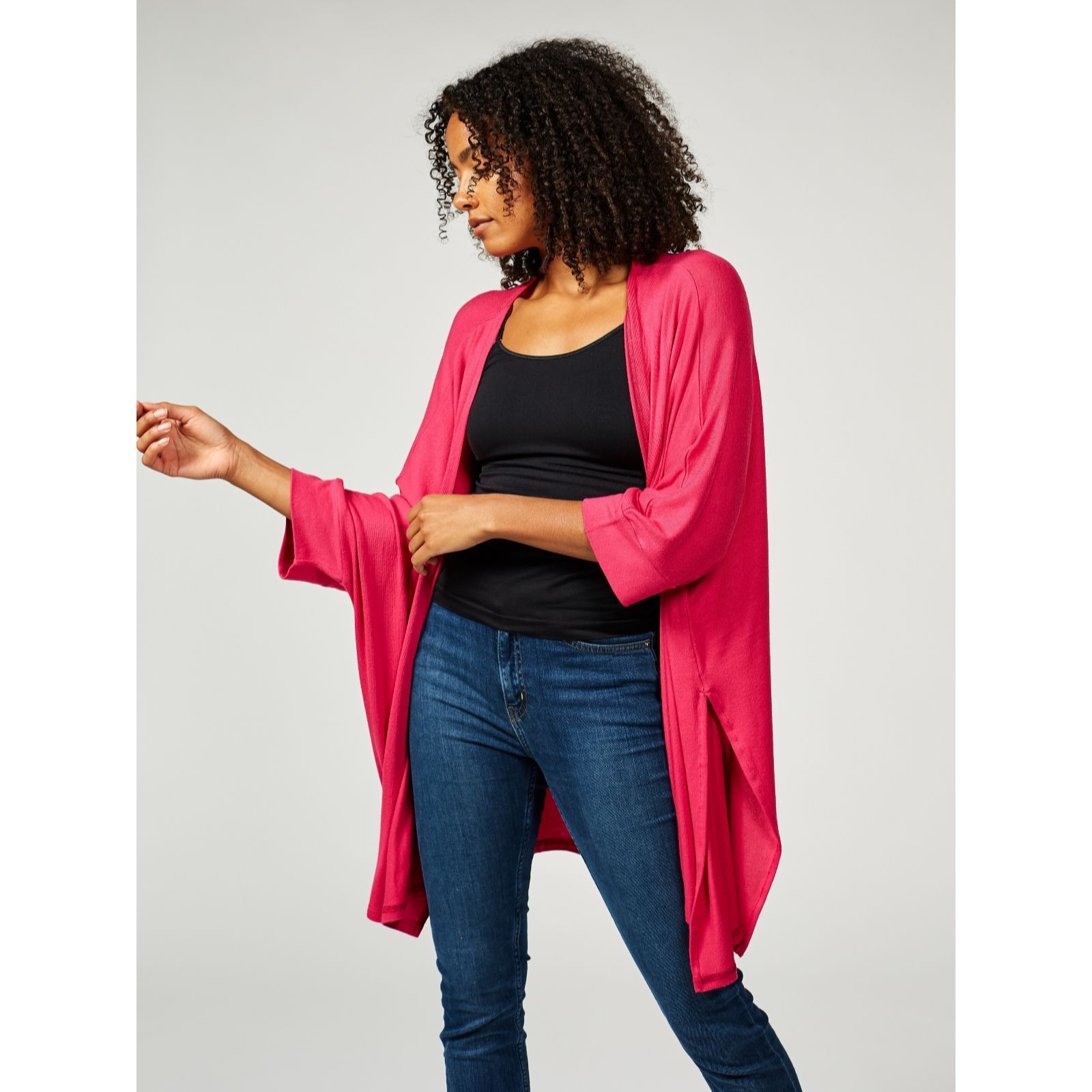 Join Clothes Short Sleeve Edge to Edge Cardigan - QVC UK