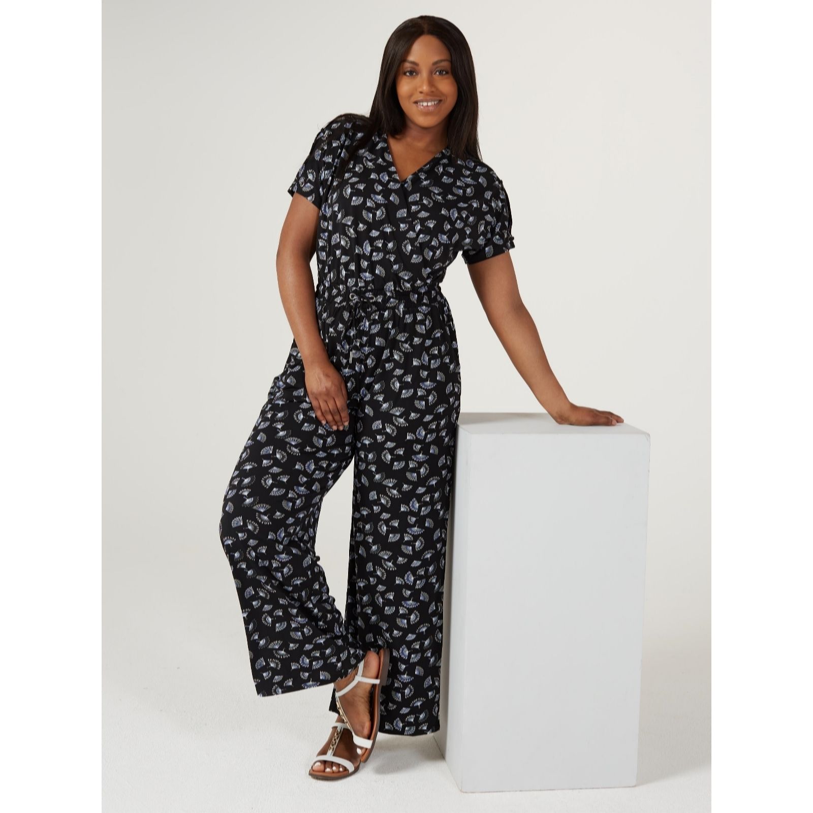 Brenda Edwards Eyelet Sleeve Jumpsuit Tall - QVC UK