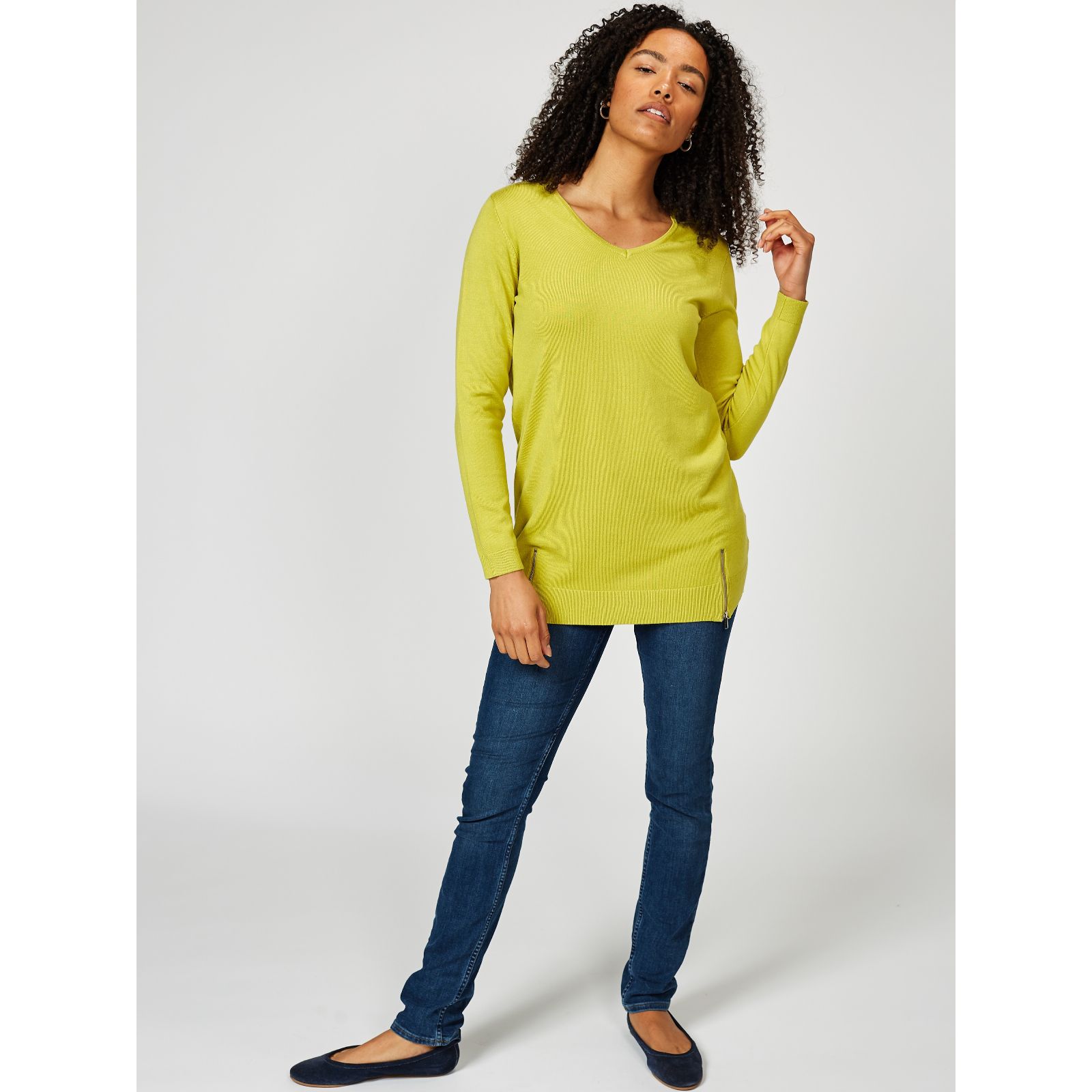 Outlet Soft Knitted Jumper with Front Zips by Michele Hope - QVC UK