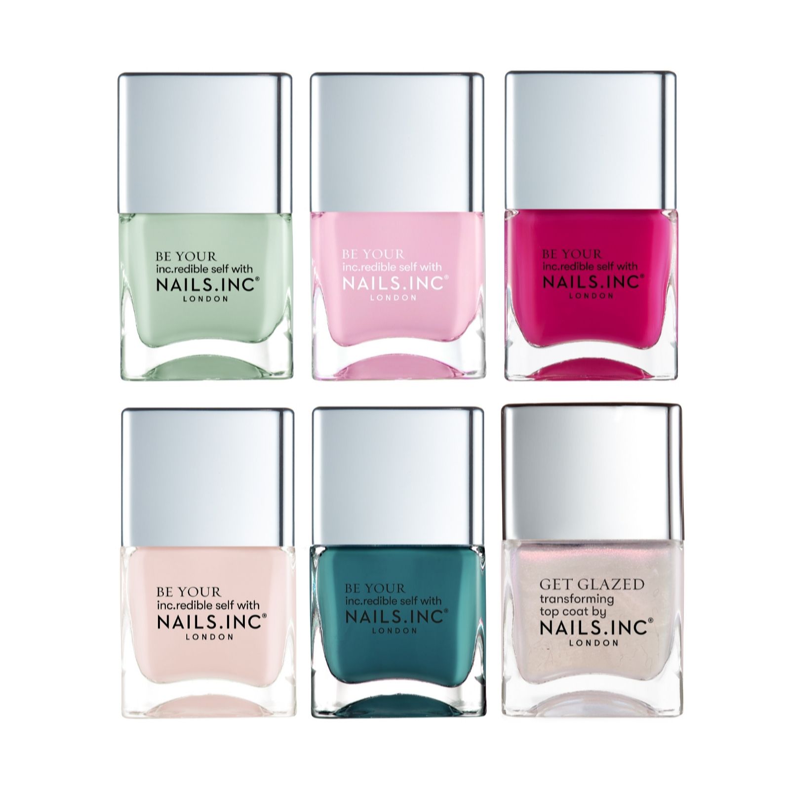 Nails Inc 6 Piece Get Glazed Collection - QVC UK