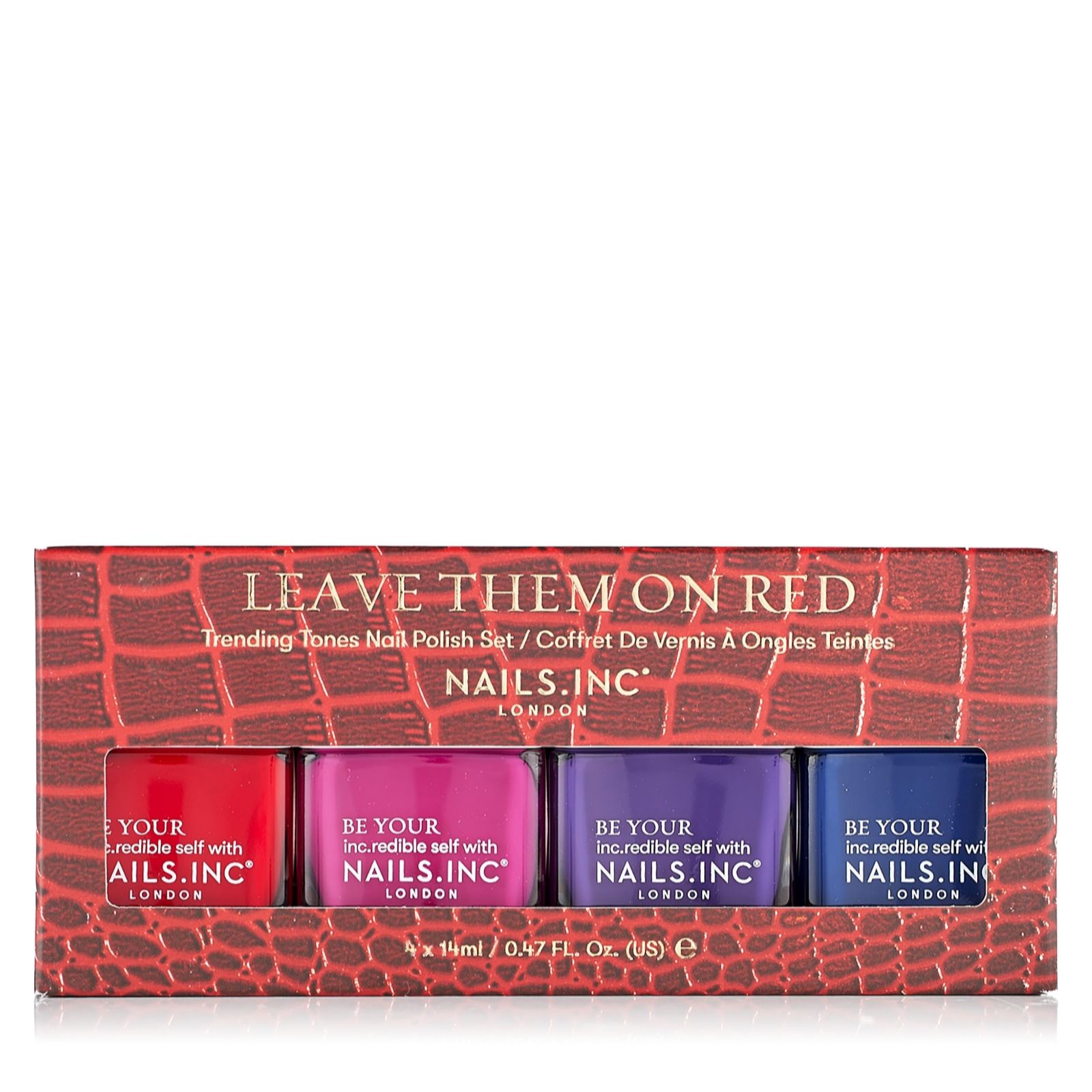 Nails Inc Leave Them On Red Gifting Quad - QVC UK