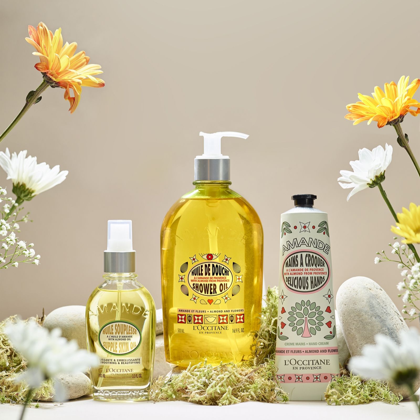 L'Occitane 3 Piece Almond & Flowers Body Collection - QVC UK