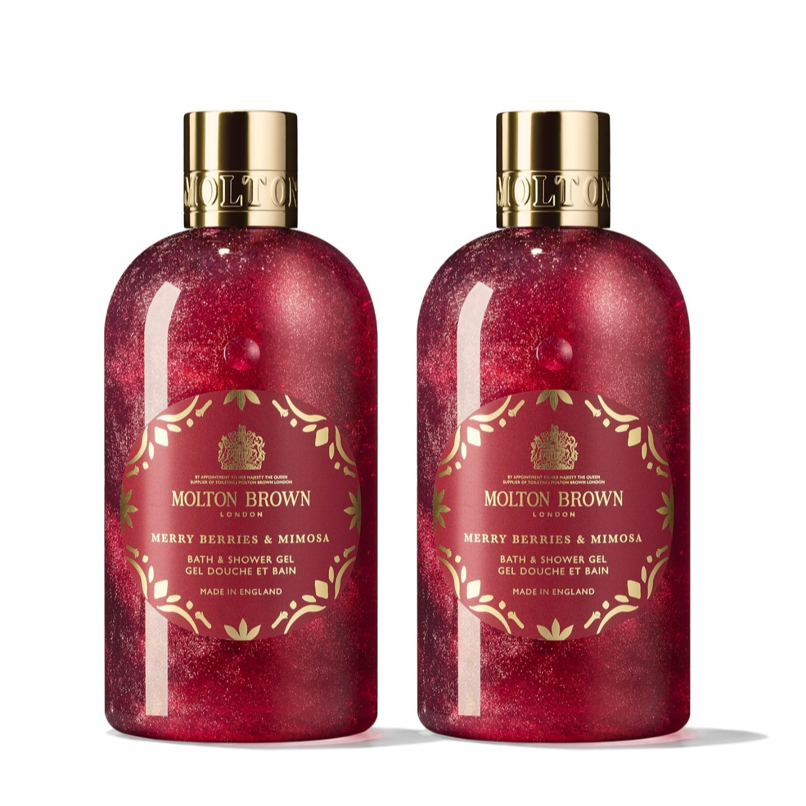 Molton Brown Merry Berries & Mimosa Body Wash Duo - QVC UK