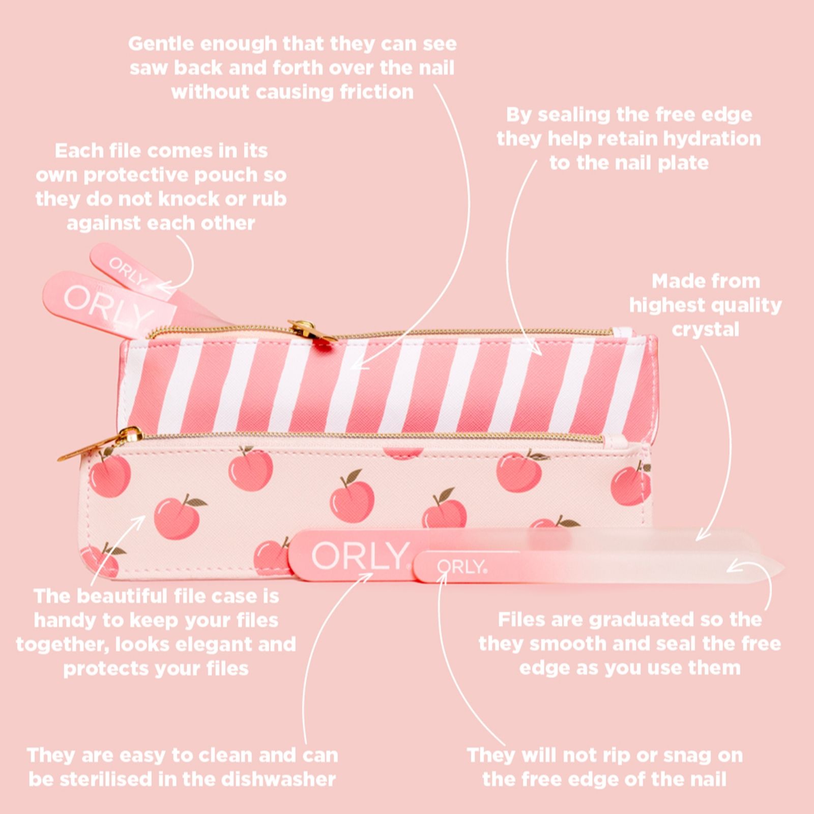 ORLY Peaches and Cream Crystal Nail File Duo - QVC UK