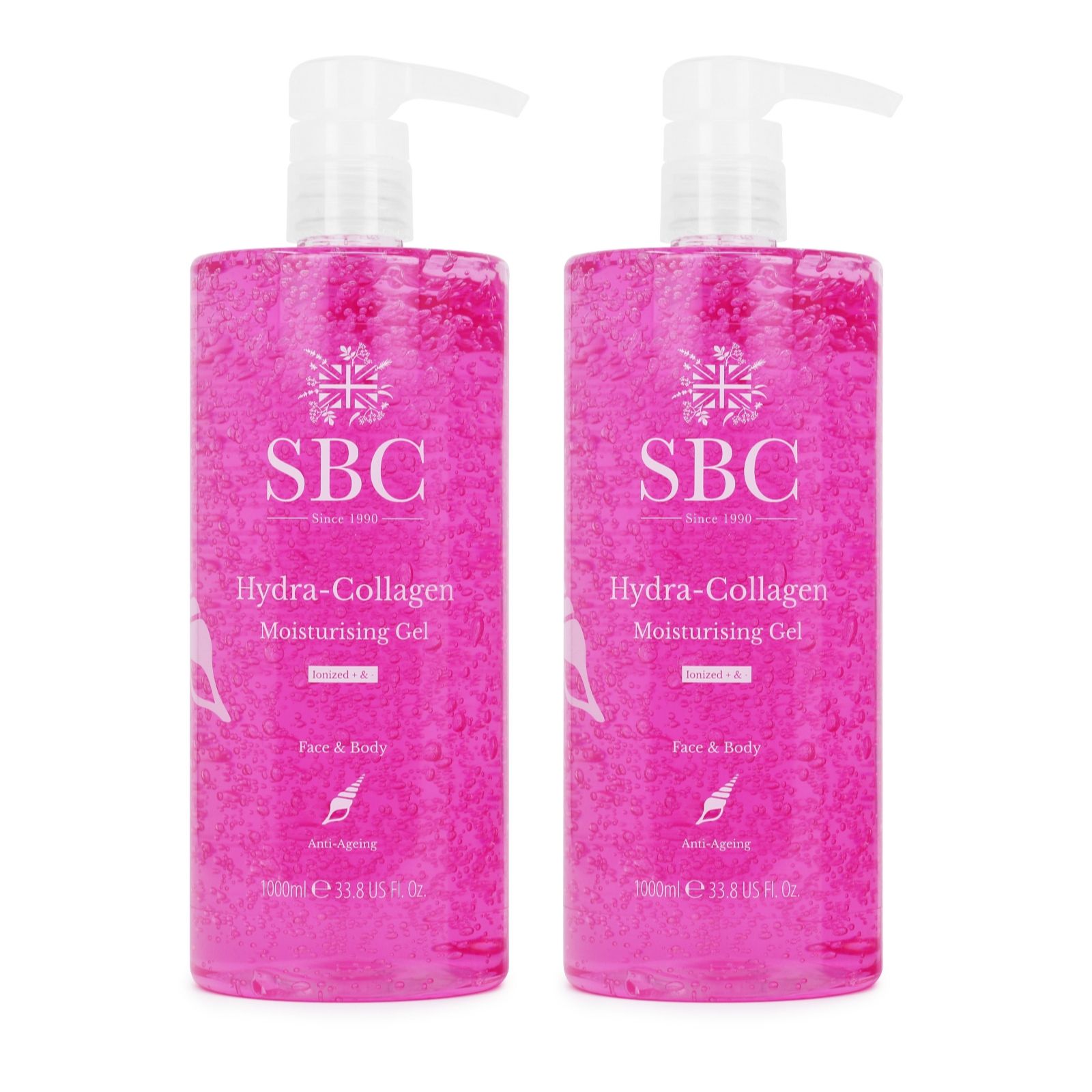 SBC 1 Litre Hydra-Collagen Moisturising Gel Duo - QVC UK