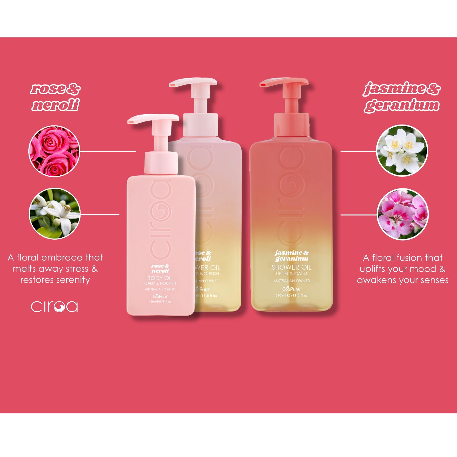 Ciroa Shower & Body Oil 4 Piece Collection - QVC UK