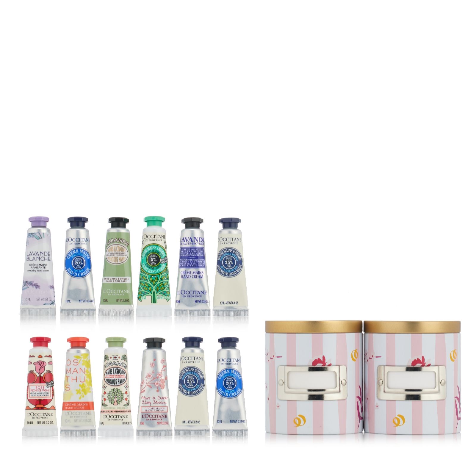 L'Occitane 12 Piece Hand Cream Collection Tin Duo - QVC UK