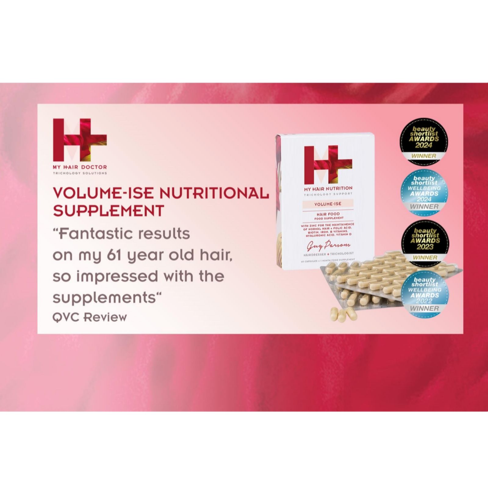 My Hair Doctor Volume 12 Month Supplements Set - QVC UK