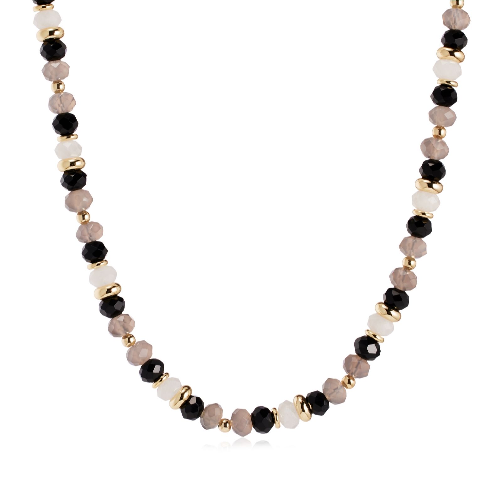 Malika Semi Precious Gemstone Faceted Bead Necklace - QVC UK