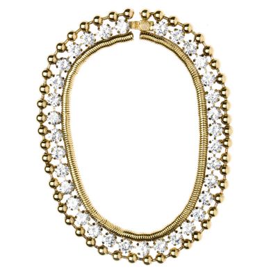 Butler Wilson Crystal Gold Tone 41cm Collar Necklace QVC UK