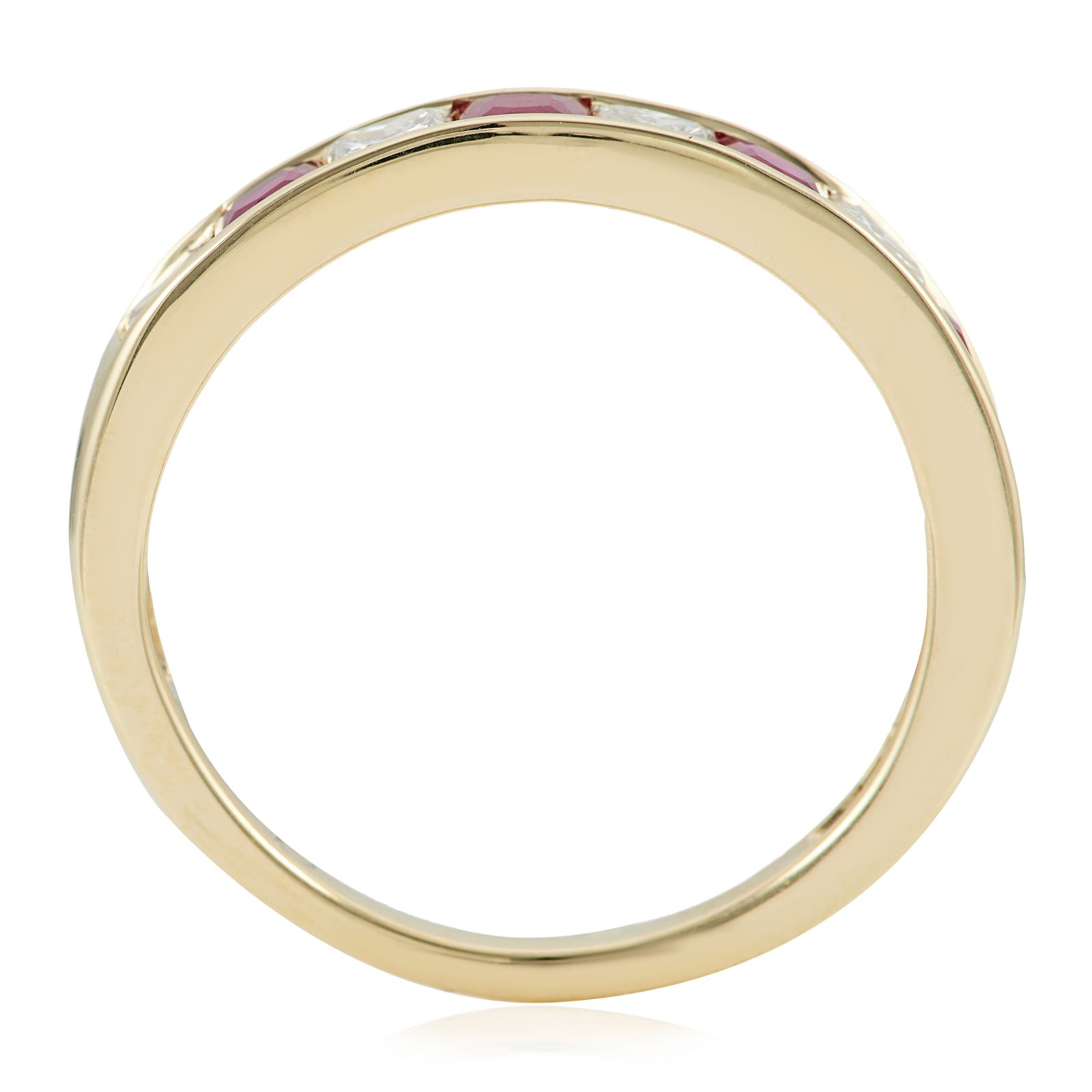 Fire Light 0.8ct Lab Grown Diamond & 0.54ct Ruby Ring 9ct Gold - QVC UK