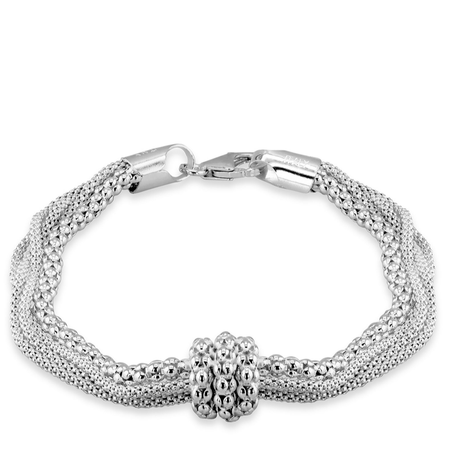 SILVER Popcorn Knot Bracelet 19cm - QVC UK