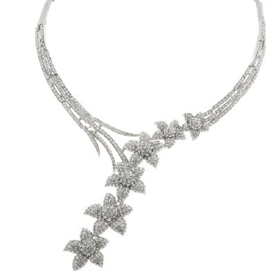 Butler And Wilson Crystal Flower Y Drop Necklace Qvc Uk