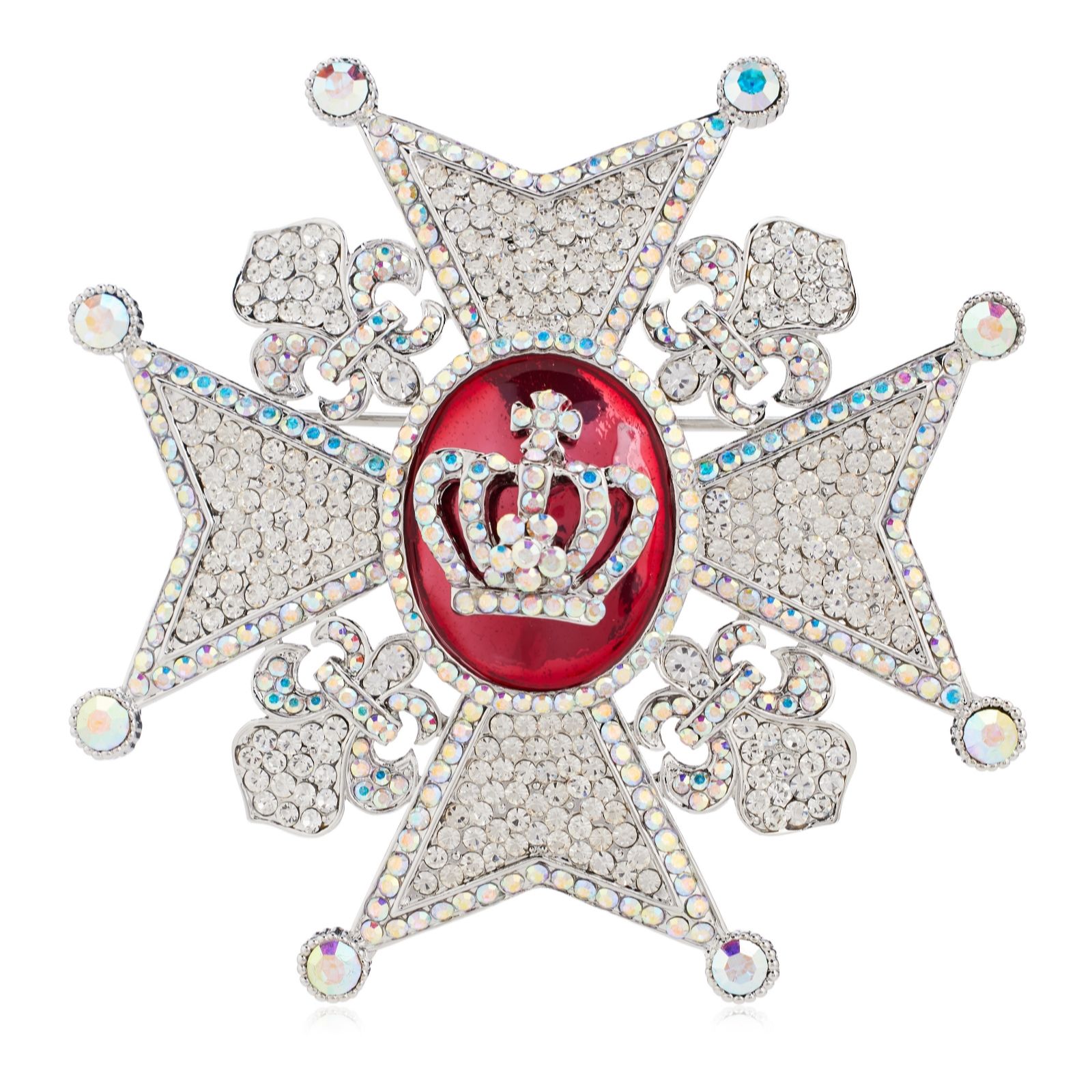 Butler & Wilson Crystal Medal & Crown Brooch - QVC UK
