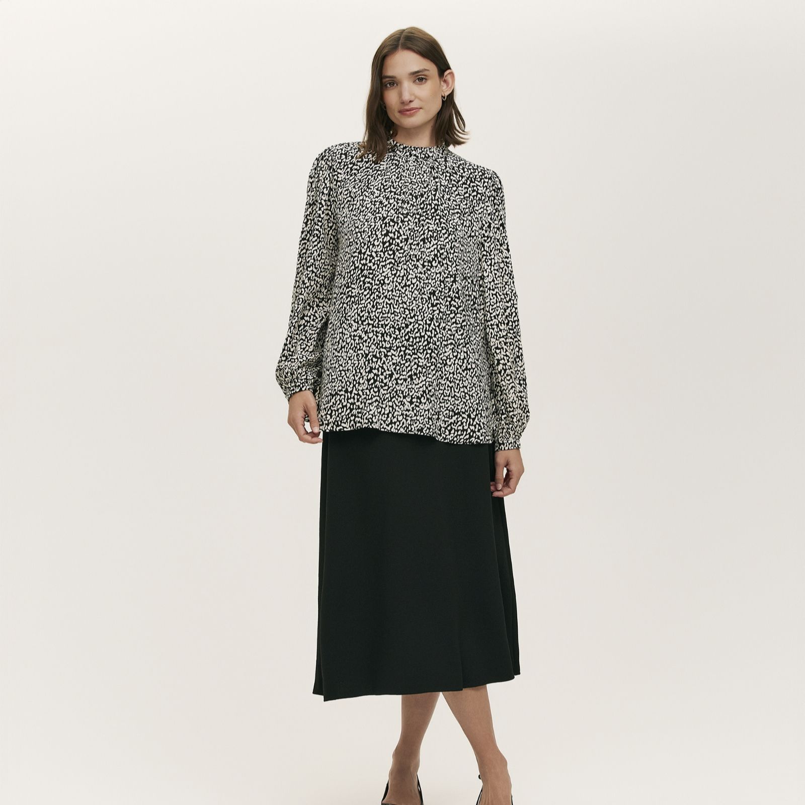 Finery London Kiera Leopard Print Moon Crepe Top - QVC UK