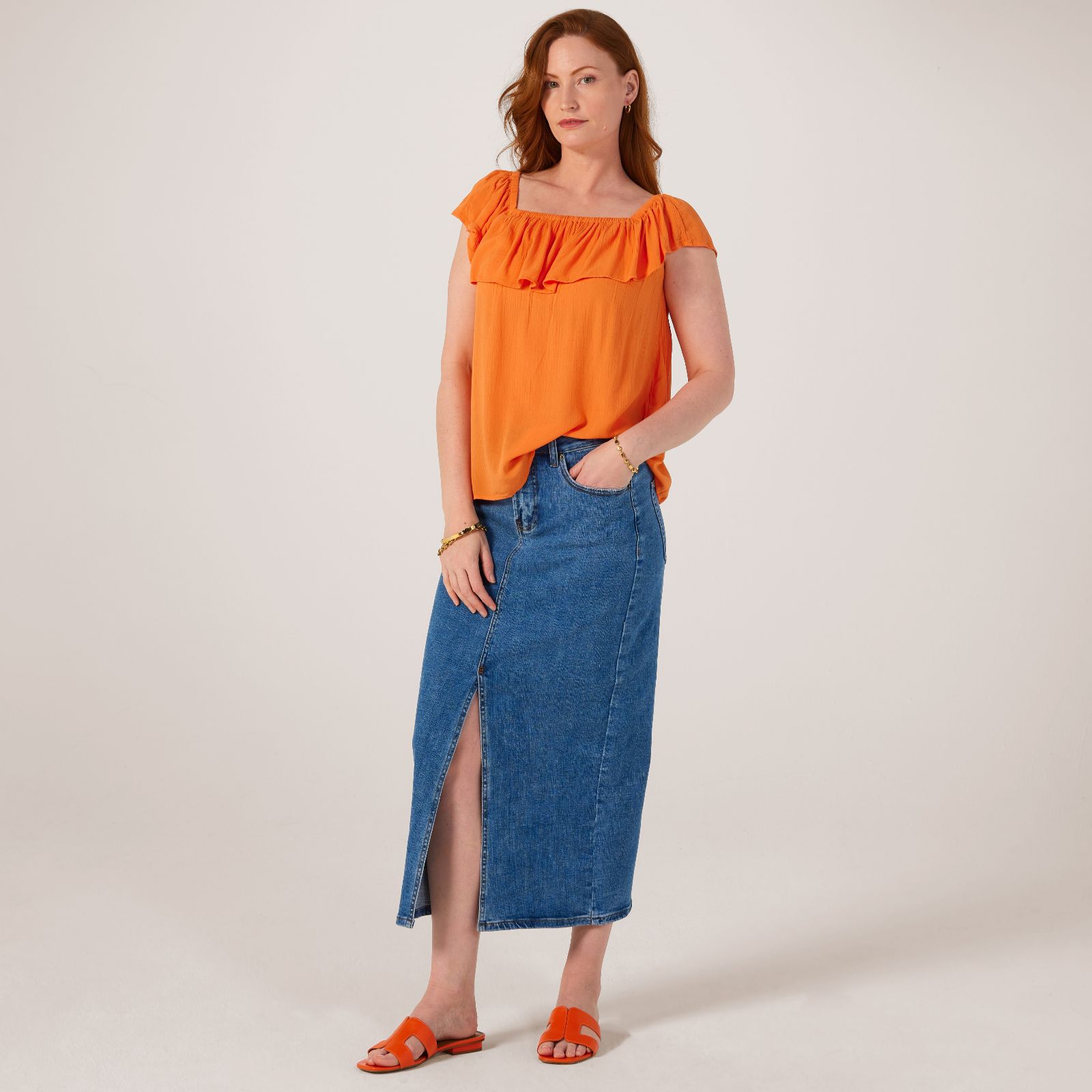 ICHI Marrakech Off Shoulder Top - QVC UK