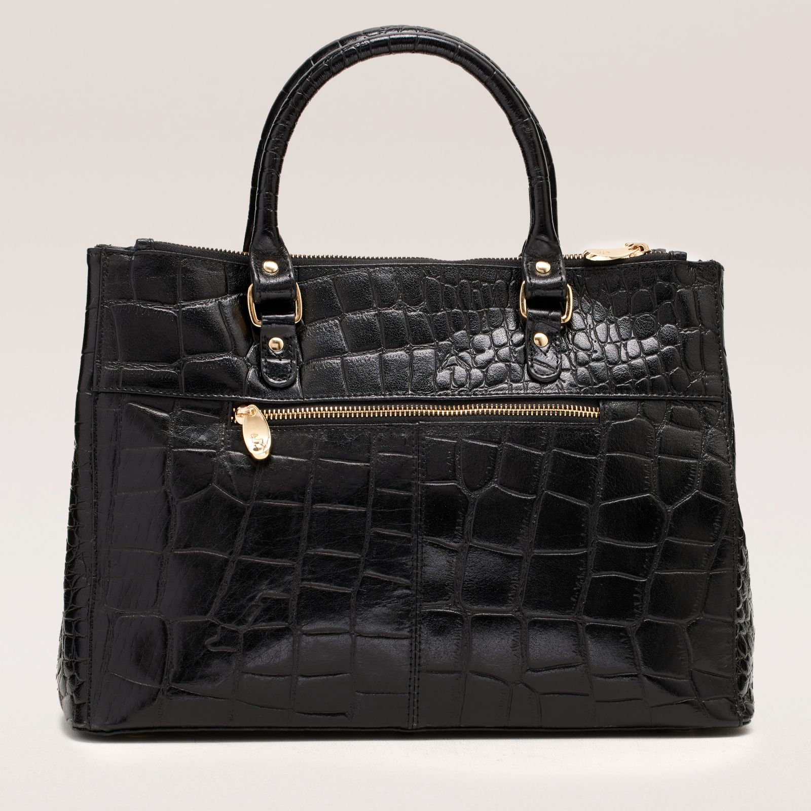 Ashwood Leather Large Croc Grab Bag - QVC UK
