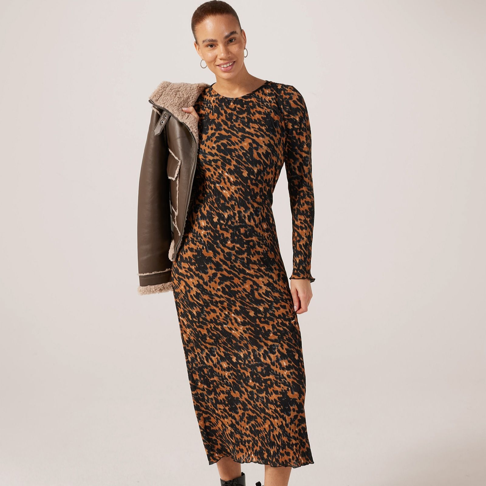 JDY Sienna Midi Belted Dress - QVC UK