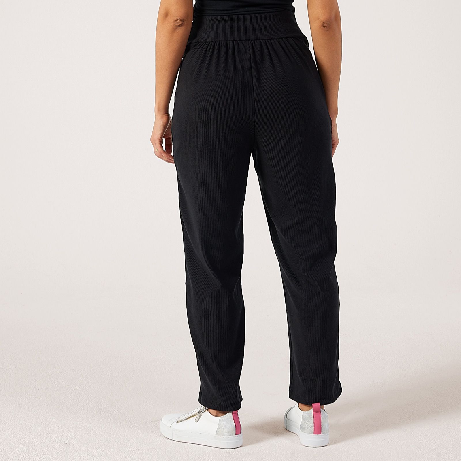 Kim & Co Soft Rib Knit Standard Wellness Trousers - QVC UK