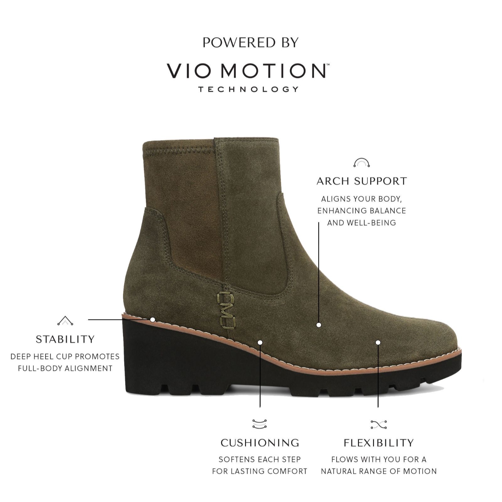 Vionic Asteria Ariana Wedge Boot - QVC UK