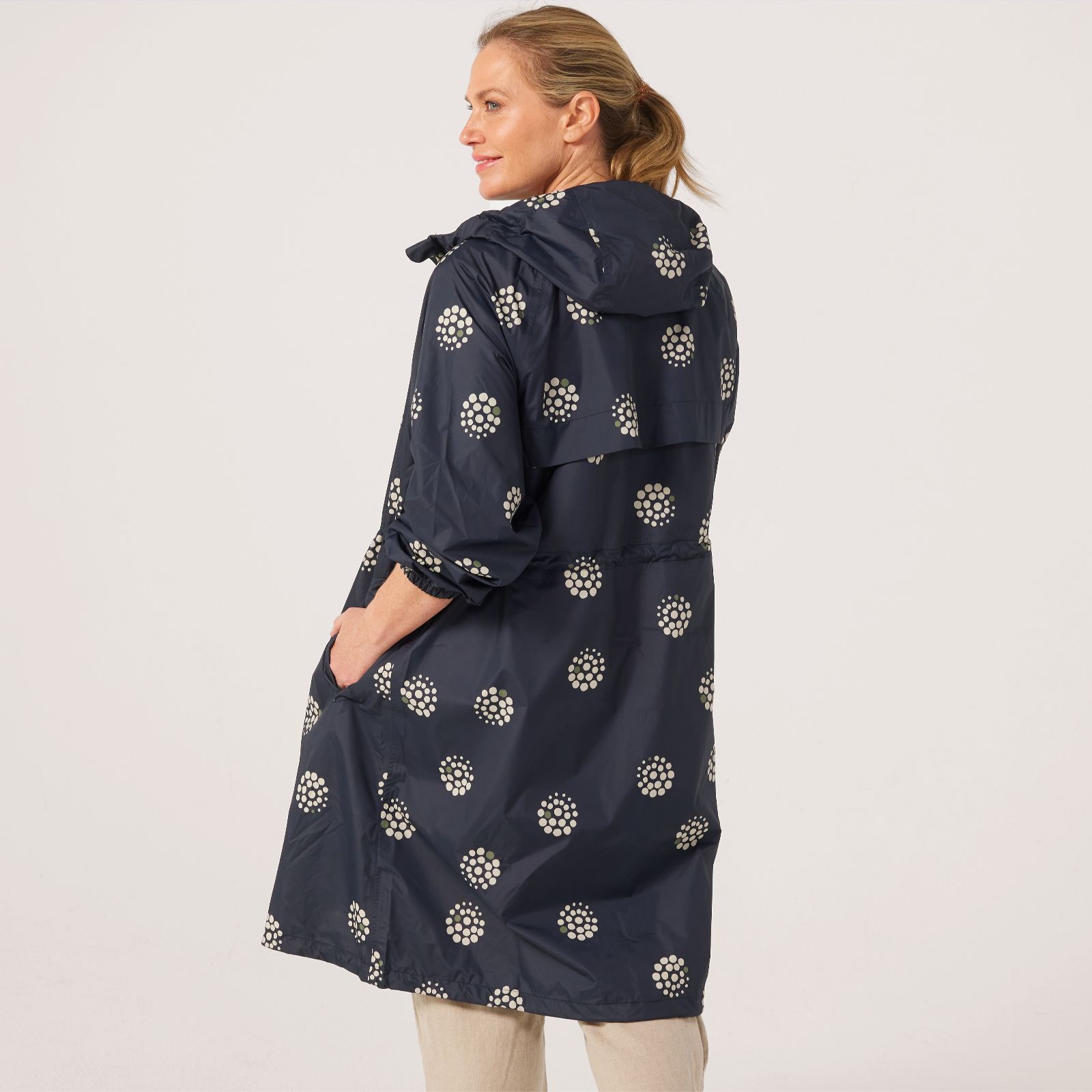 Masai Copenhagen Trina Printed Water Resistant Rain Coat - QVC UK