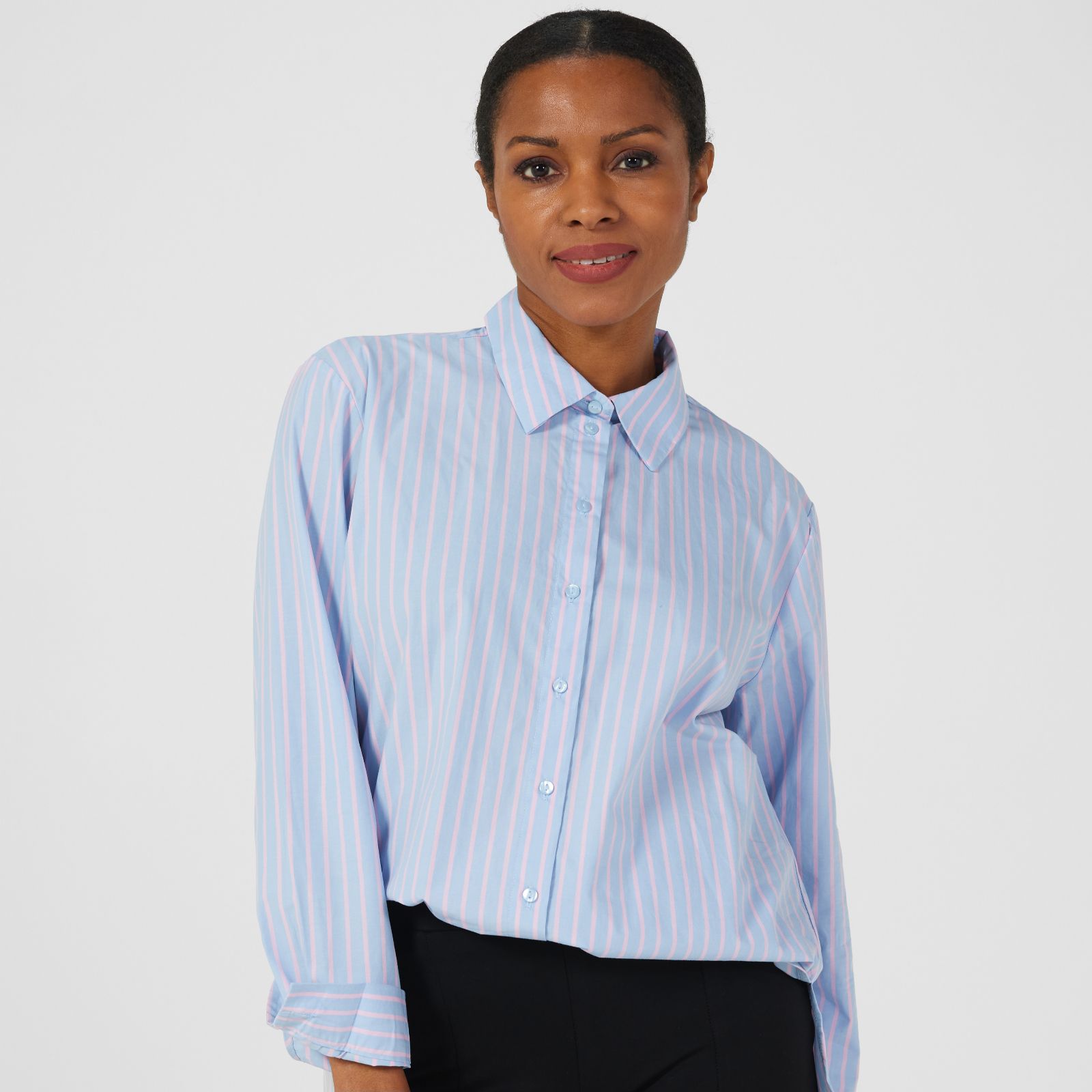 JDY Nelly Stripe Shirt - QVC UK