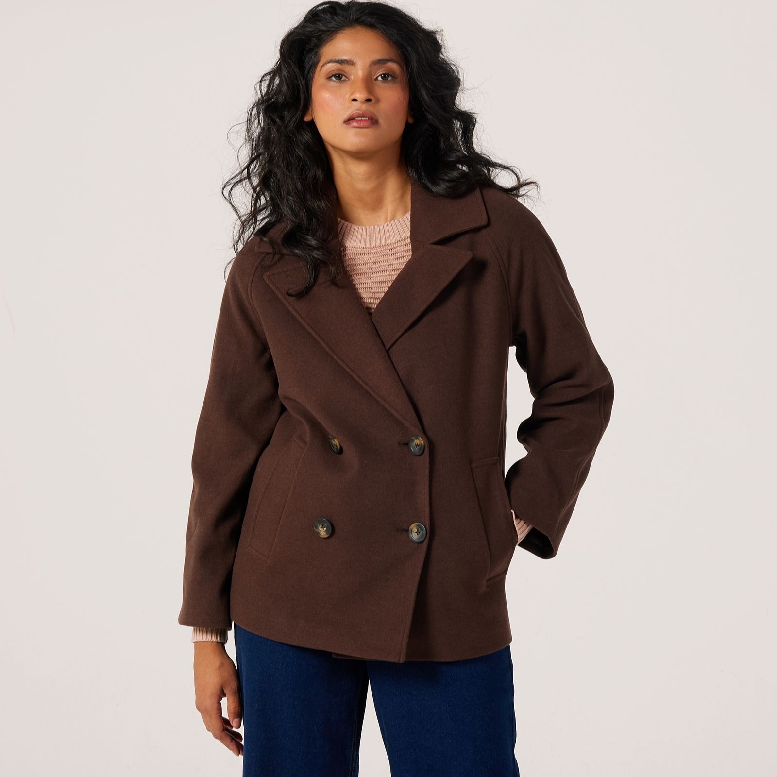 Centigrade Double Breasted Peacoat - QVC UK