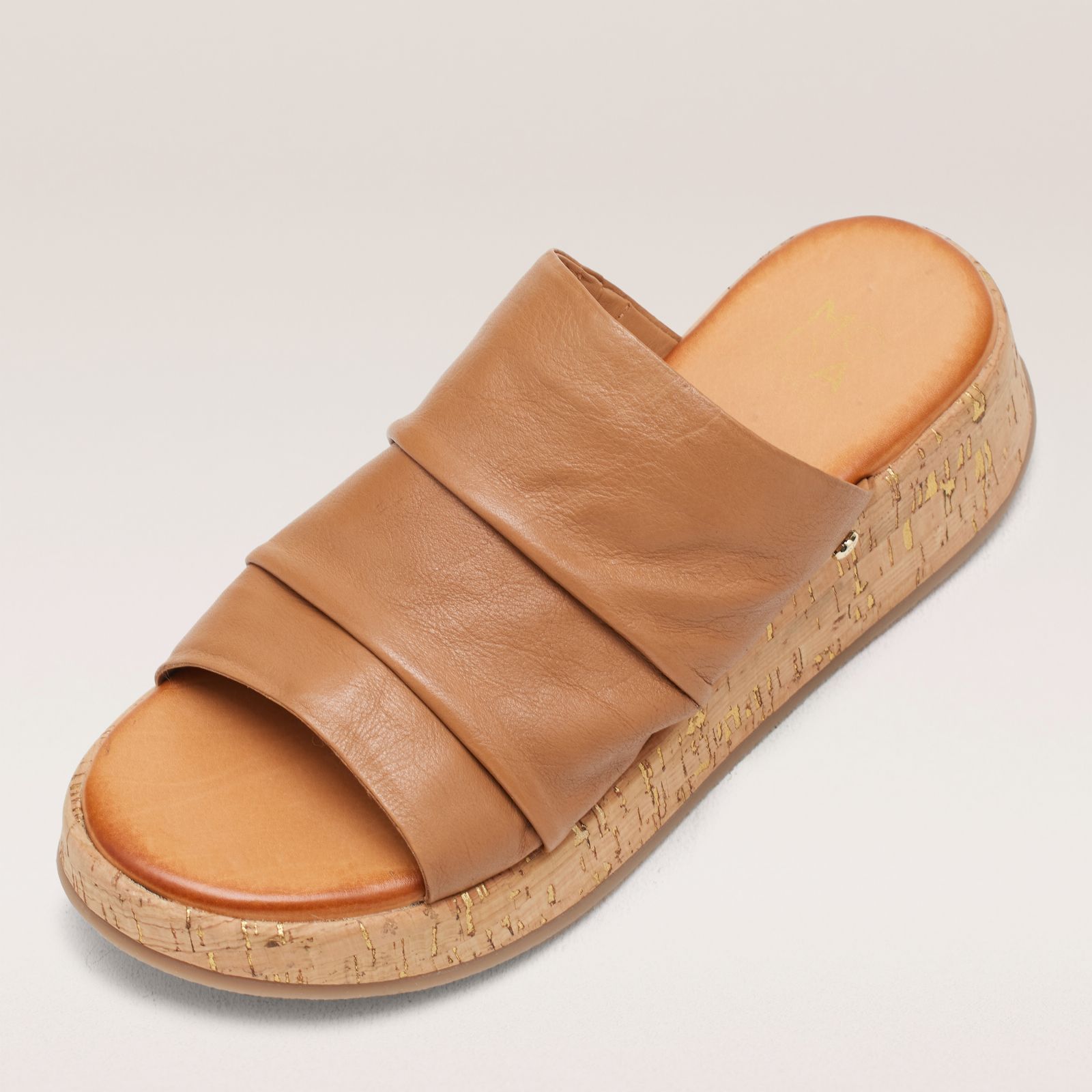 Moda In Pelle Kalimeres Leather Wedge Slide Sandal - QVC UK