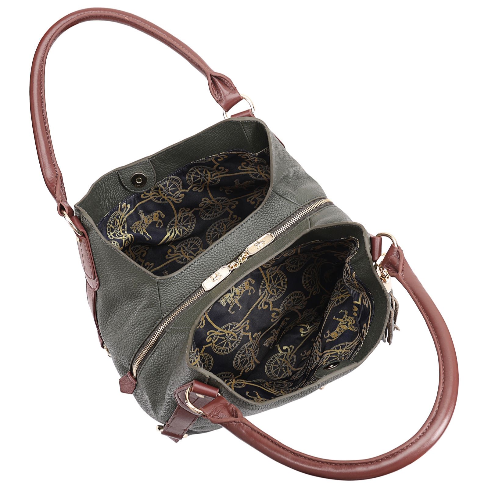 Paul Costelloe Dressage Heritage Leather Shoulder Bag - QVC UK