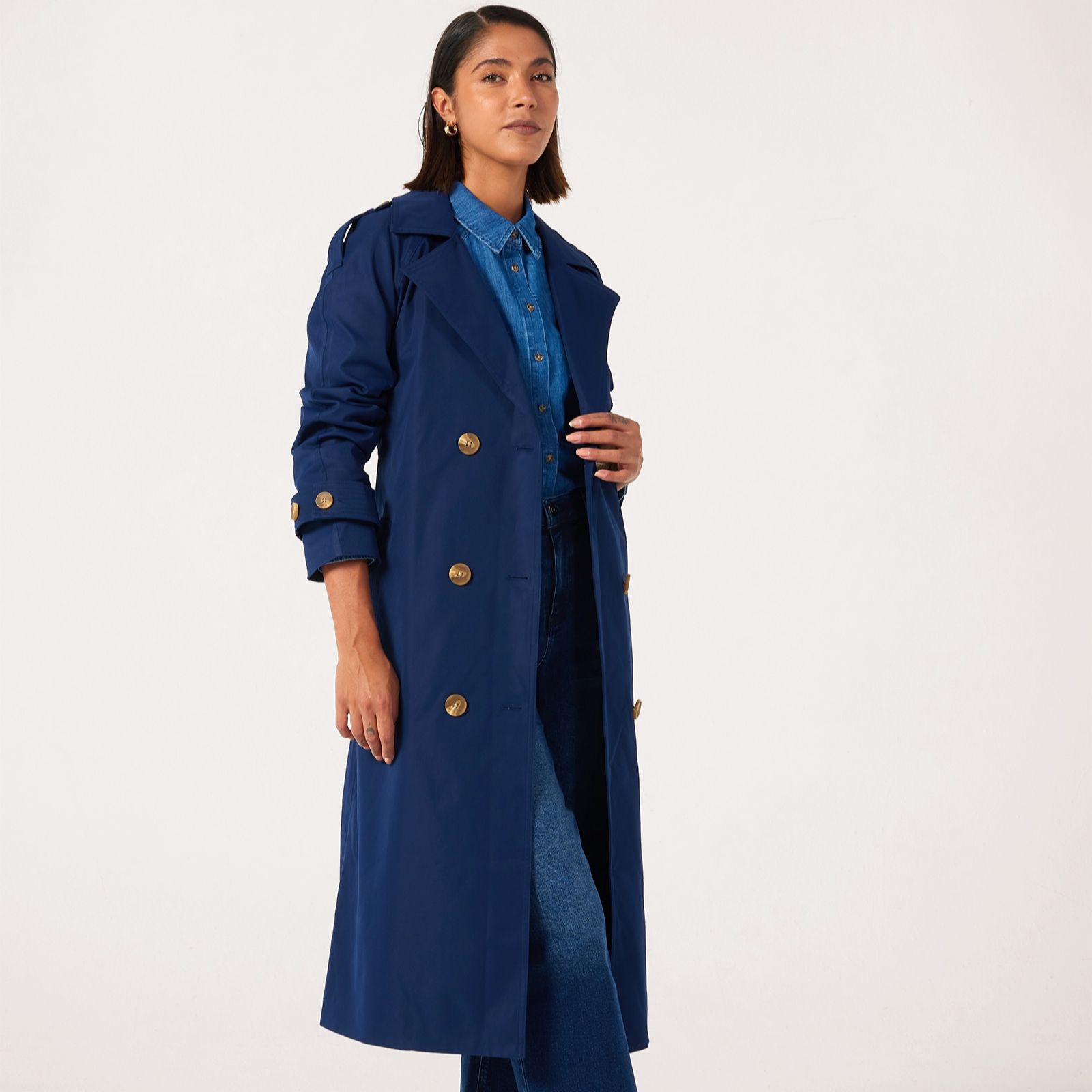 Ben De Lisi Double Breasted Trench Coat - QVC UK