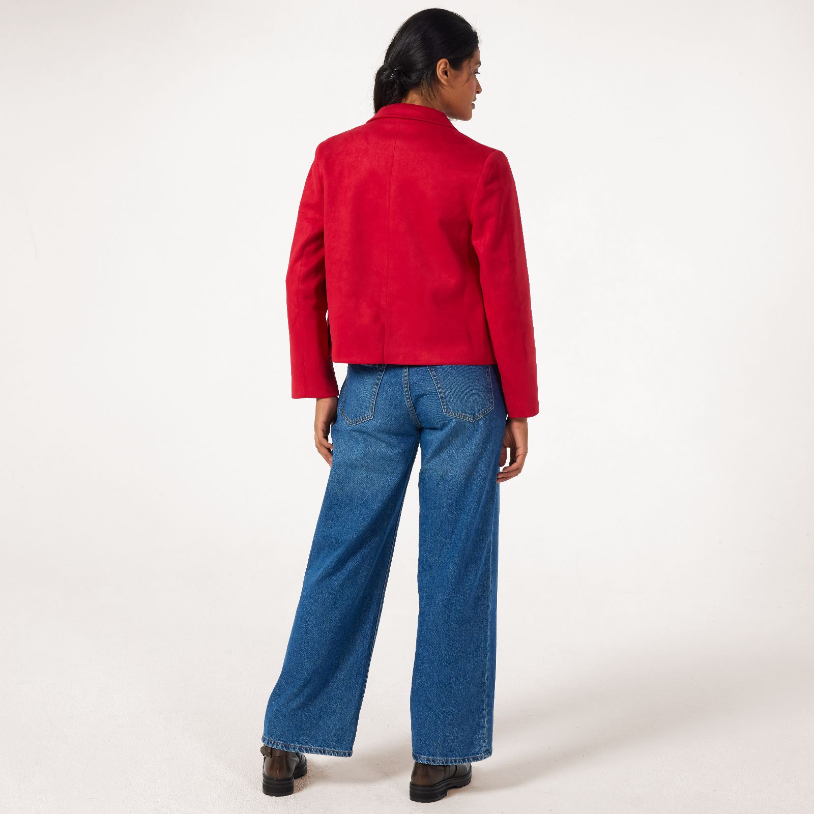 Helene Berman Faux Suede Zip Jacket with Collar - QVC UK