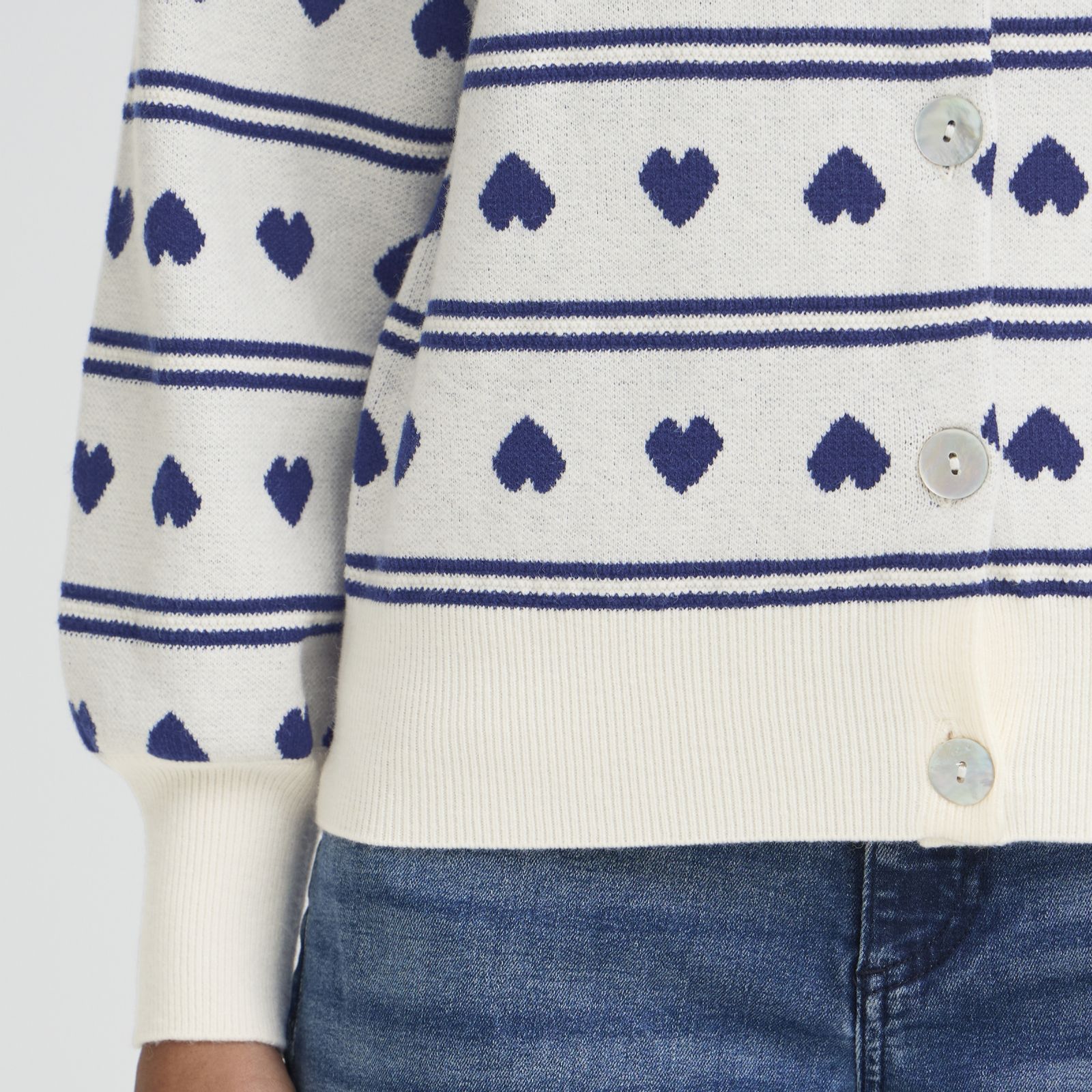 ICHI Brielle Heart Cardigan - QVC UK