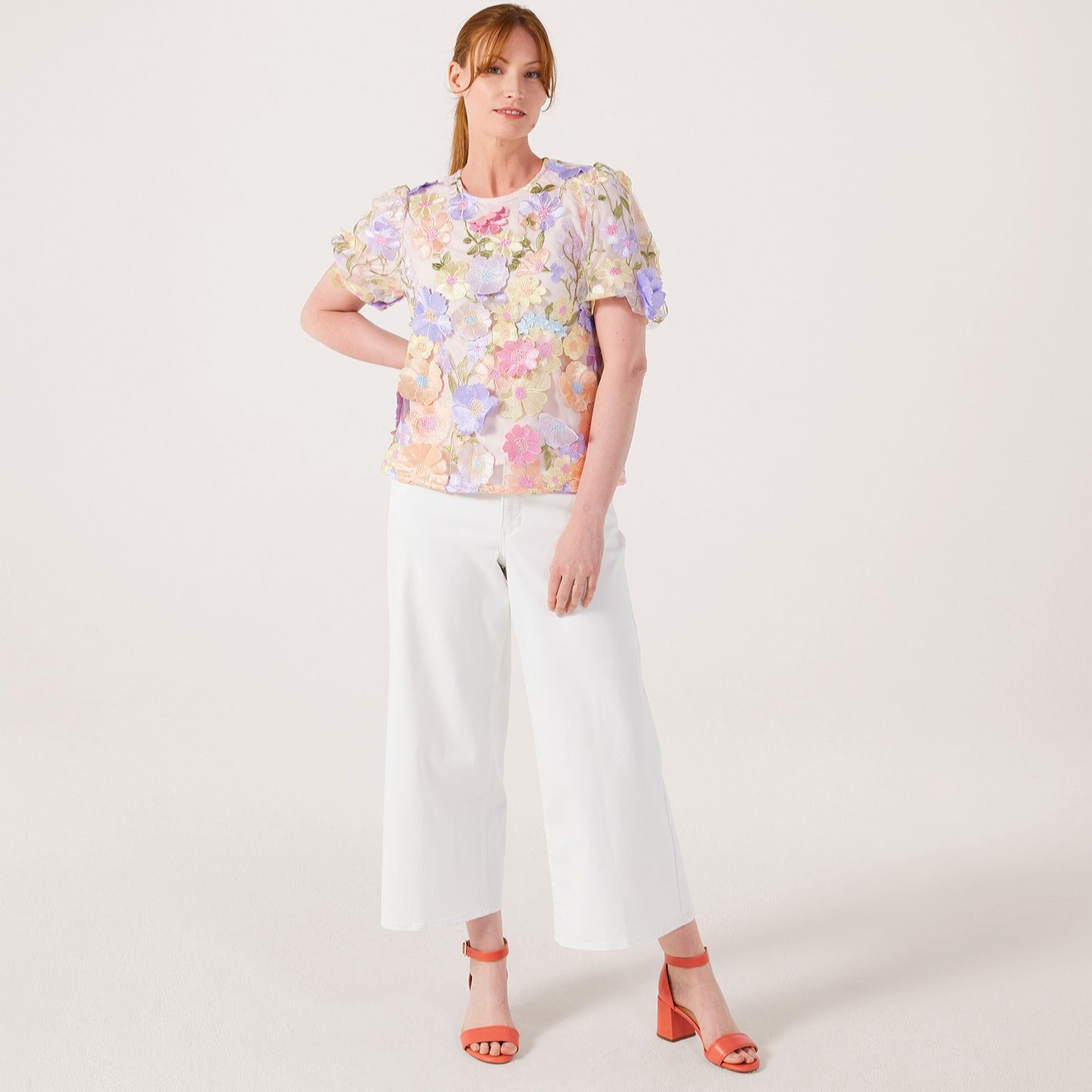 YAS Flowering Detail 3D Top - QVC UK