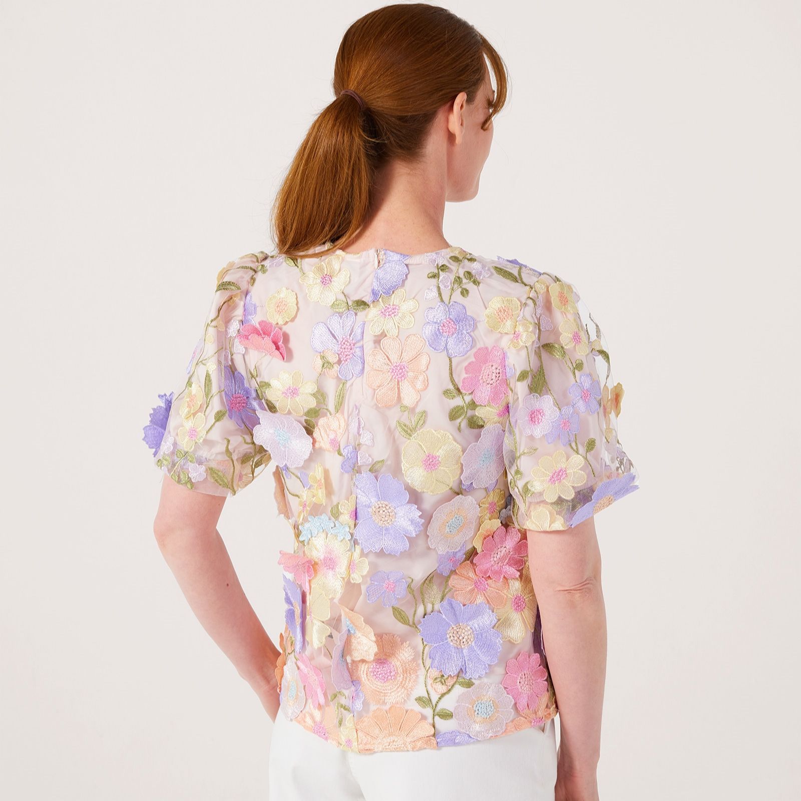 YAS Flowering Detail 3D Top - QVC UK